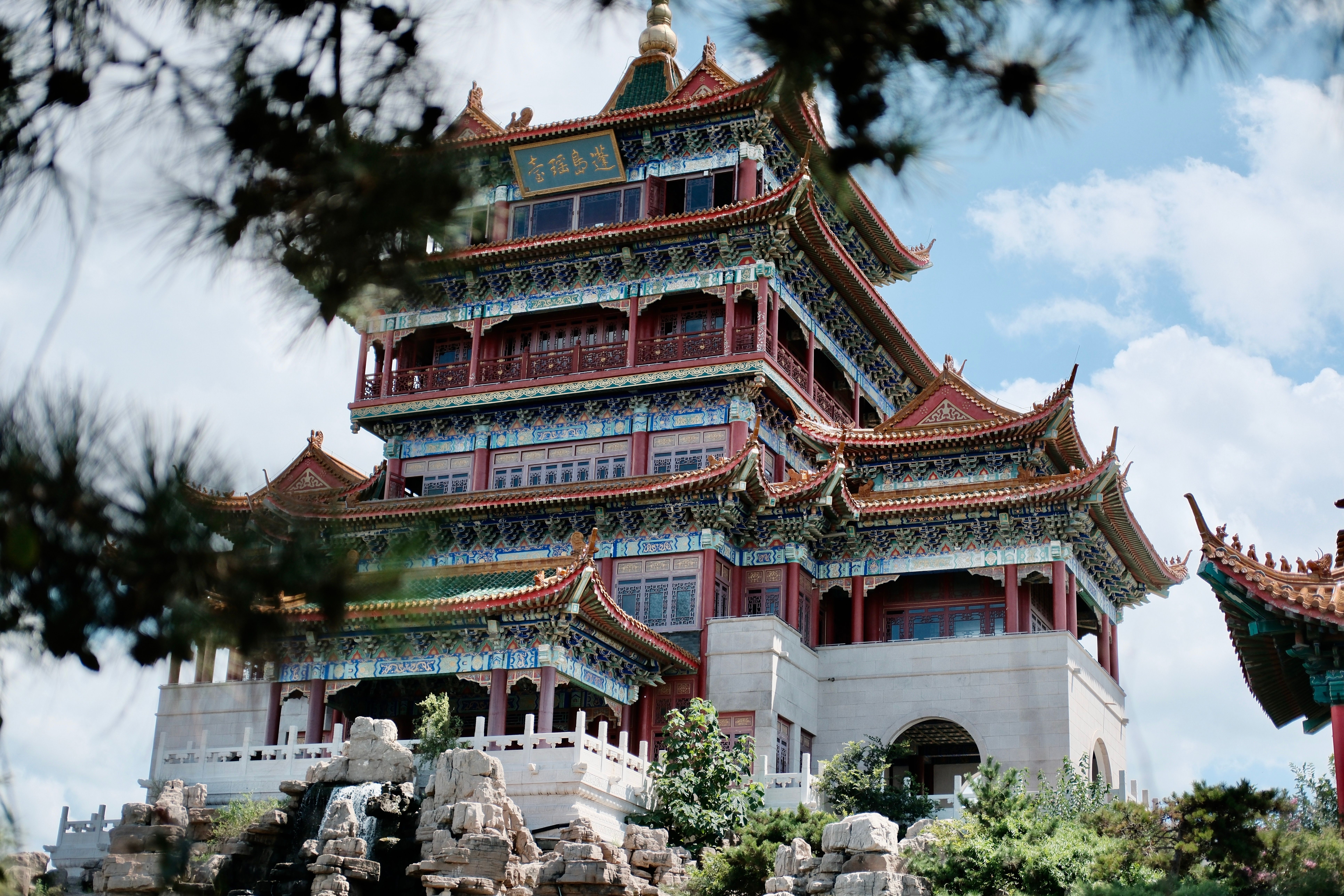 Traditional Asian Summer Palace against Blue Sky · Free Stock Photo