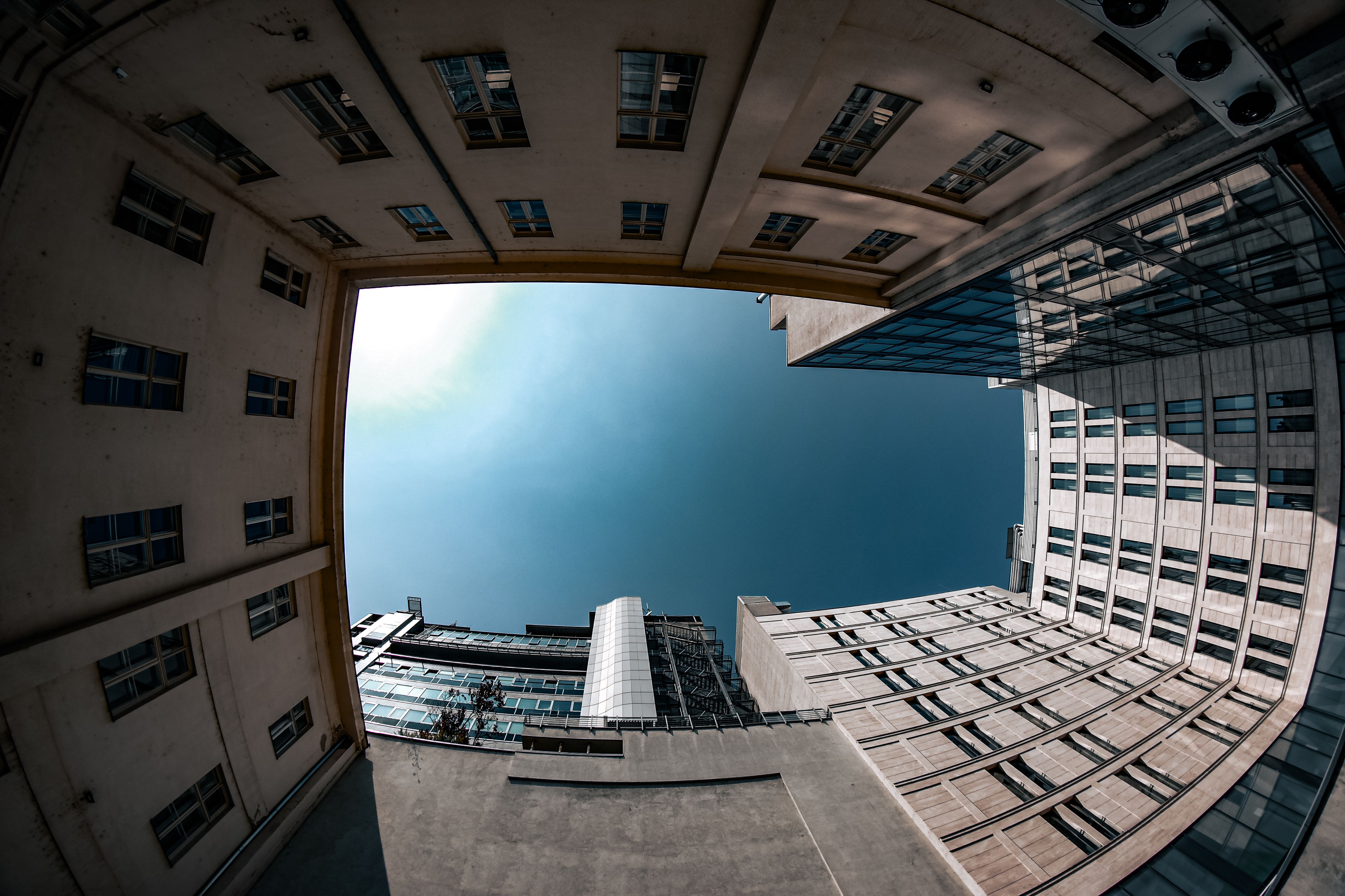 Fisheye from the Courtyard of Residential and Office Buildings · Free ...