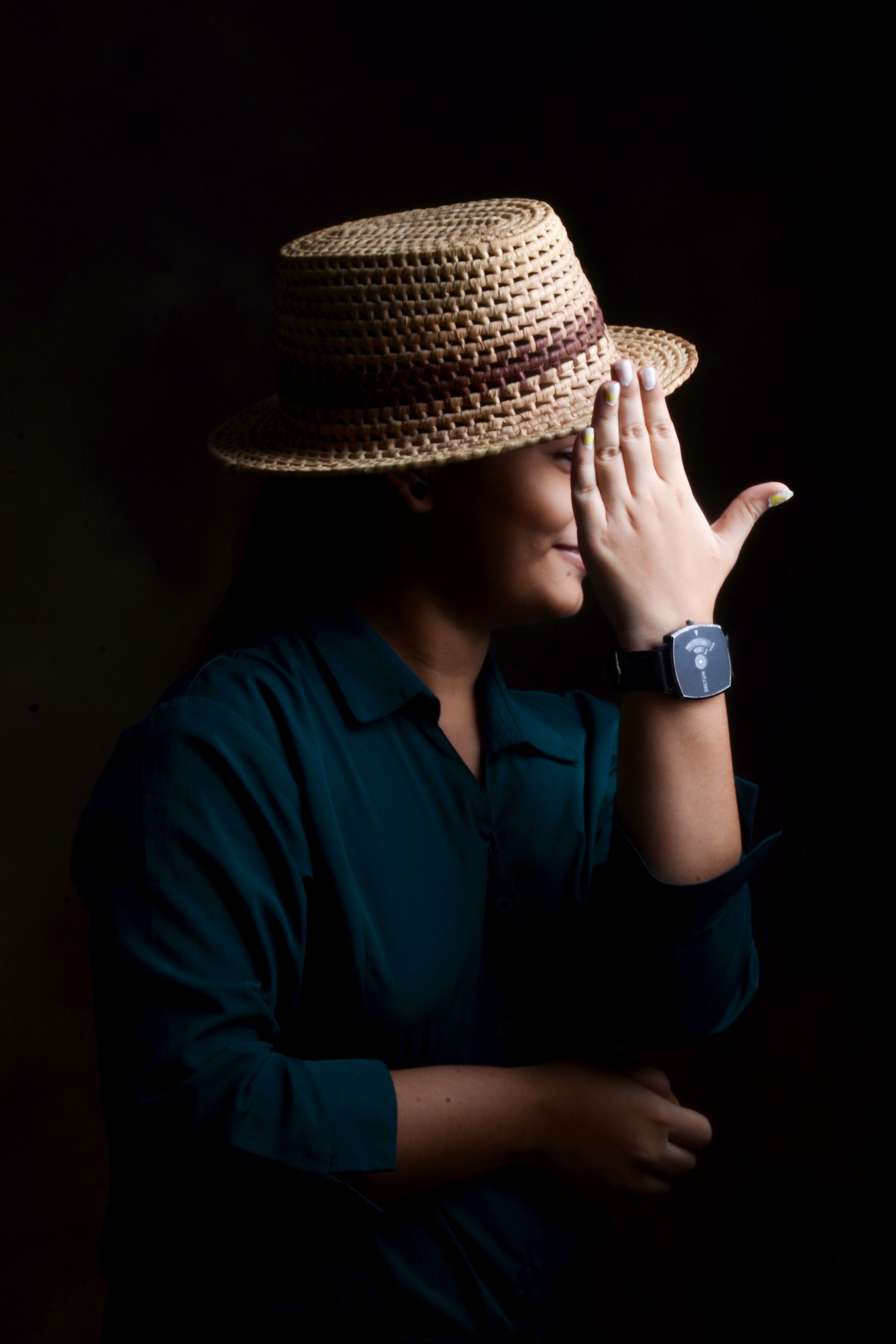 Smiling Woman Covering Face · Free Stock Photo