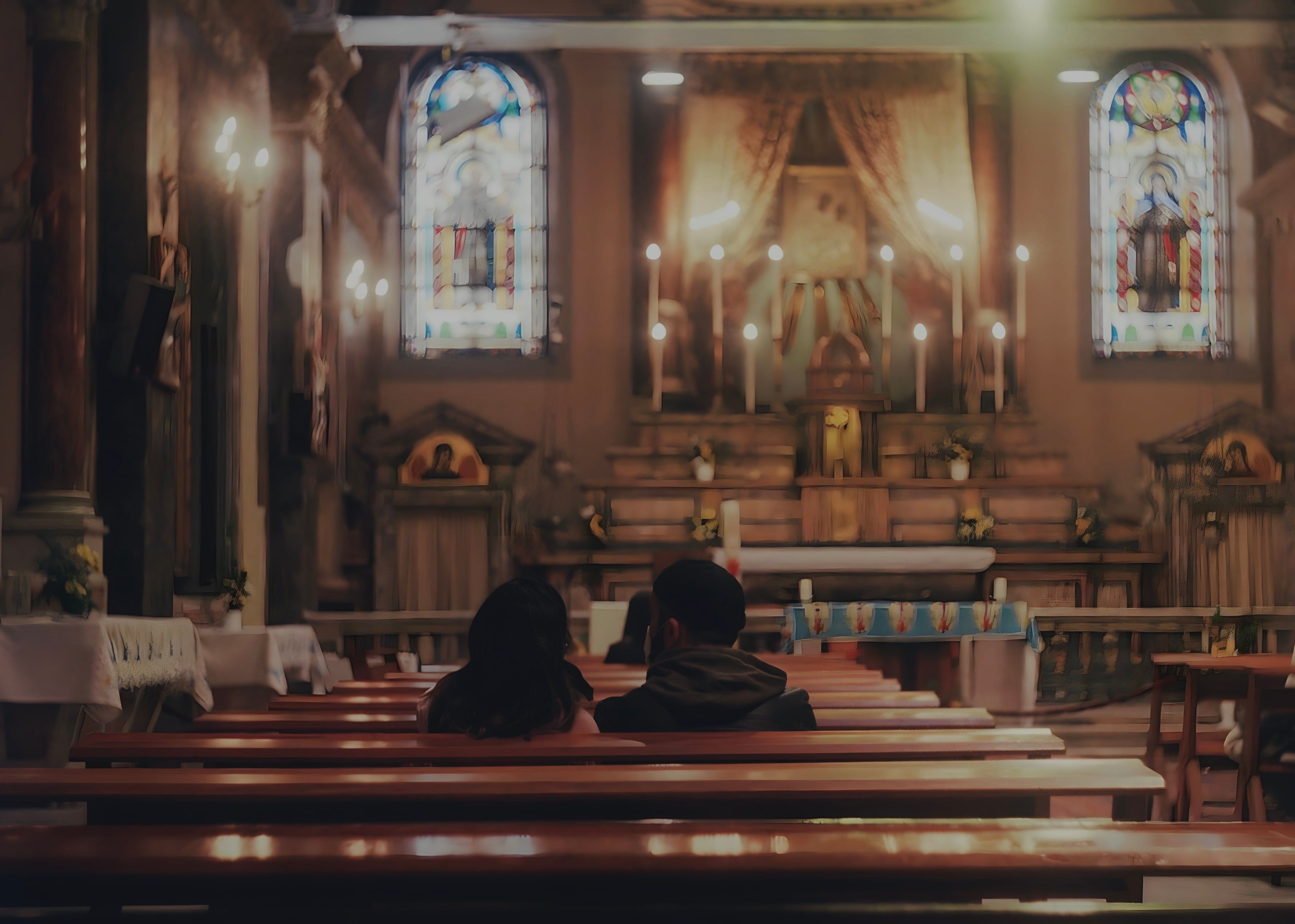 Woman and Man Sitting at Church · Free Stock Photo