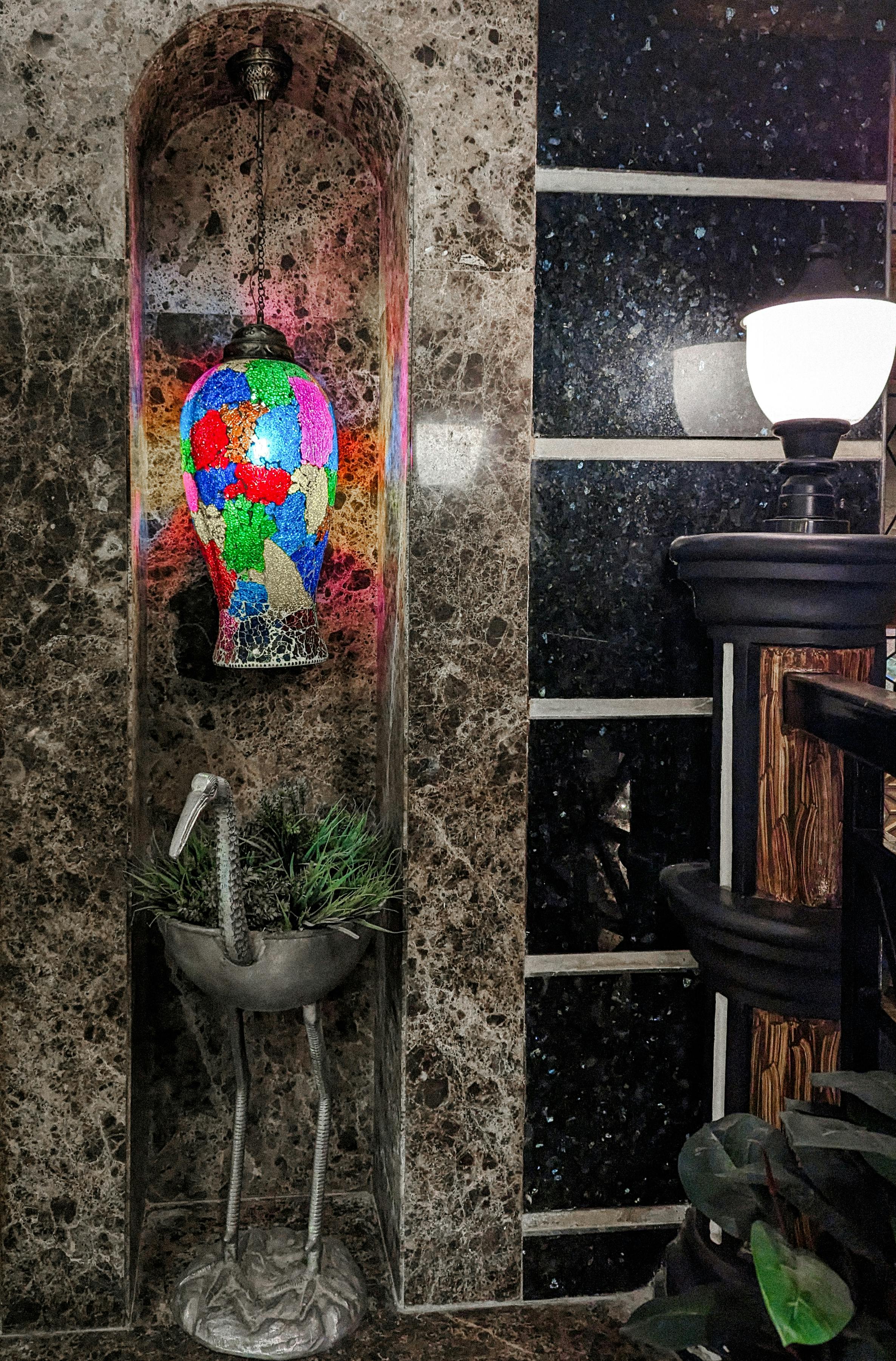 A Tiled Wall Recess with Decorations · Free Stock Photo