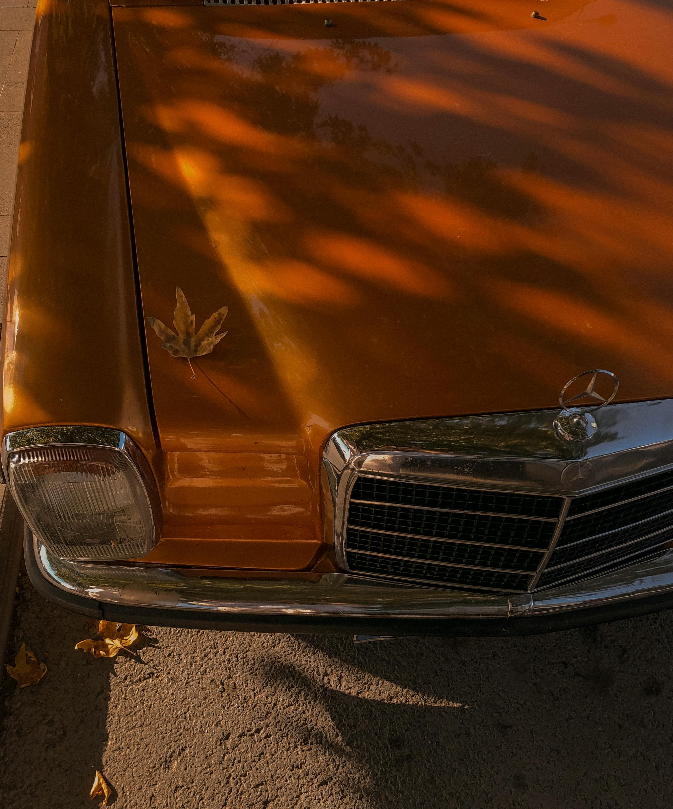 Close up of Vintage, Red Mercedes · Free Stock Photo