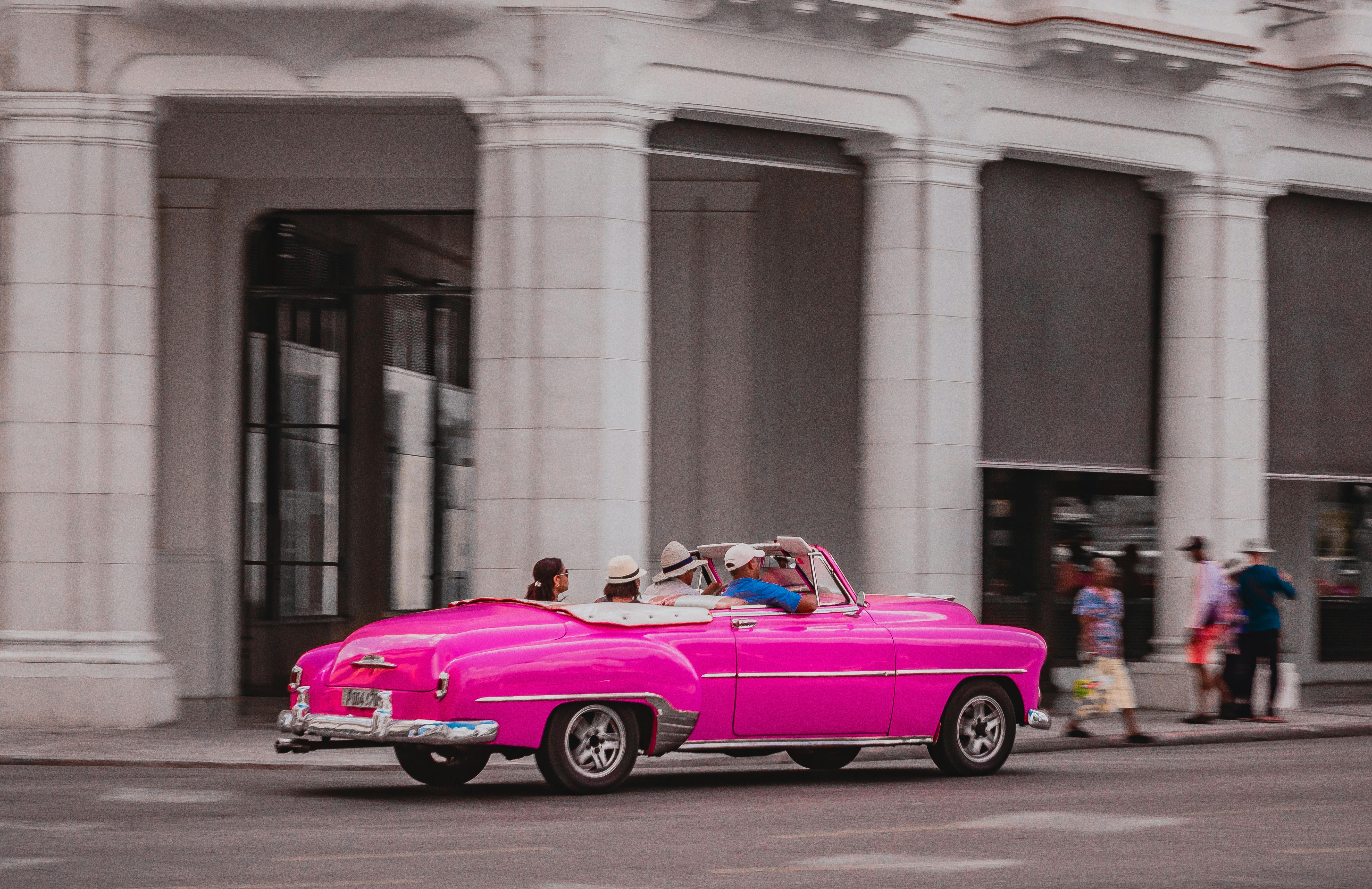 A Vintage Pink Chevrolet on the Streets of Havana, Cuba · Free Stock Photo