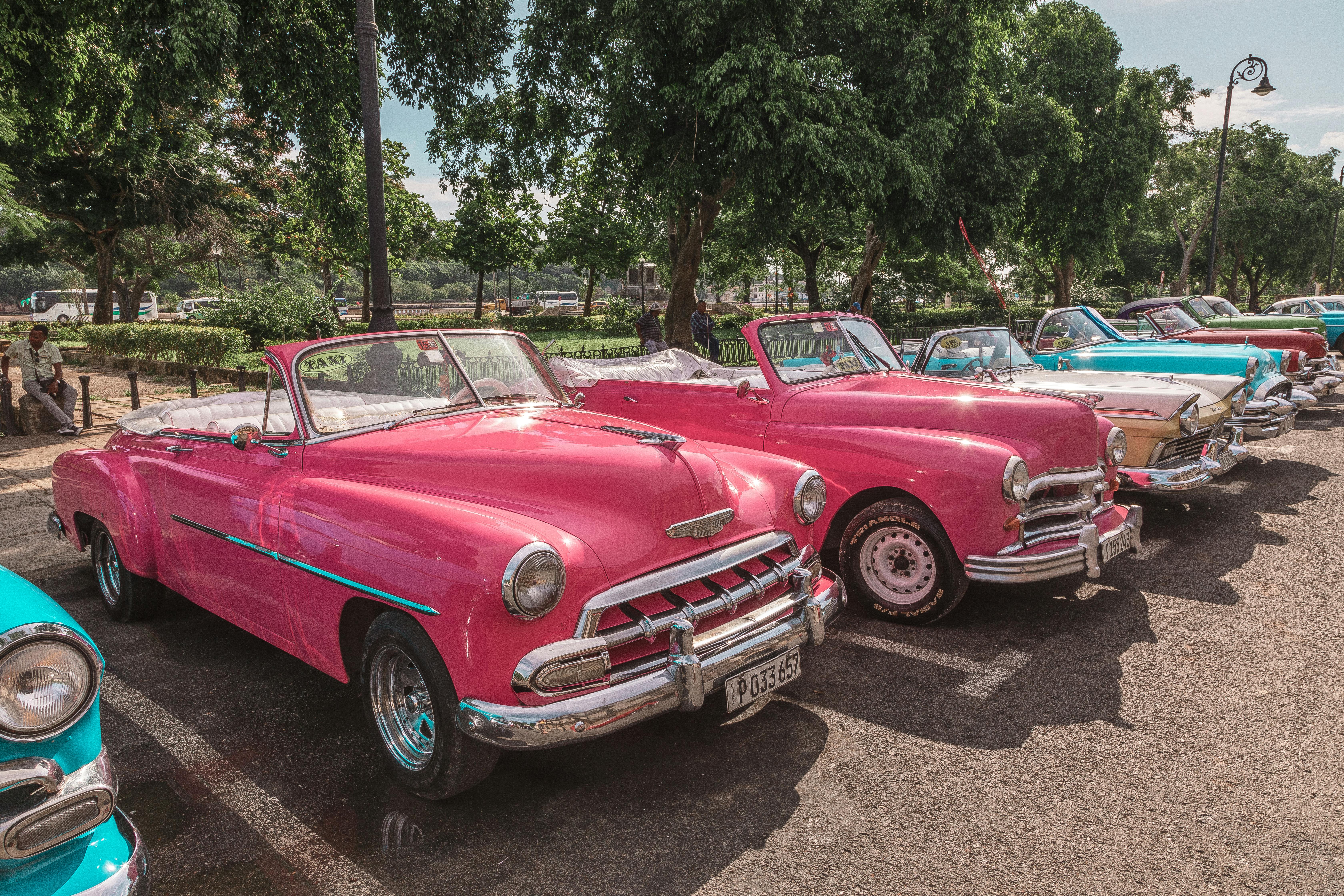 Classic Convertibles in Parking Lot · Free Stock Photo