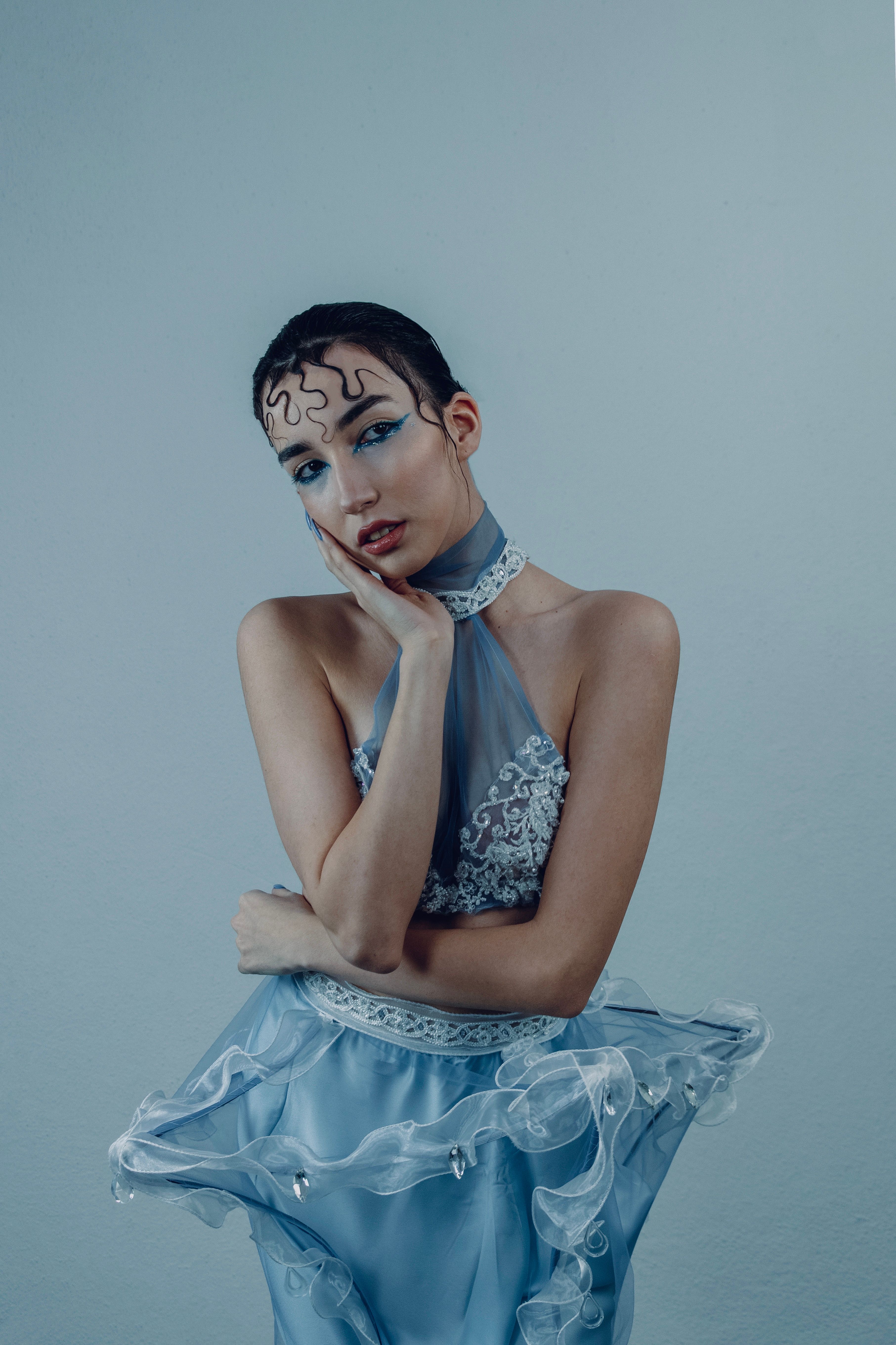 Portrait of Woman in Blue Dress · Free Stock Photo