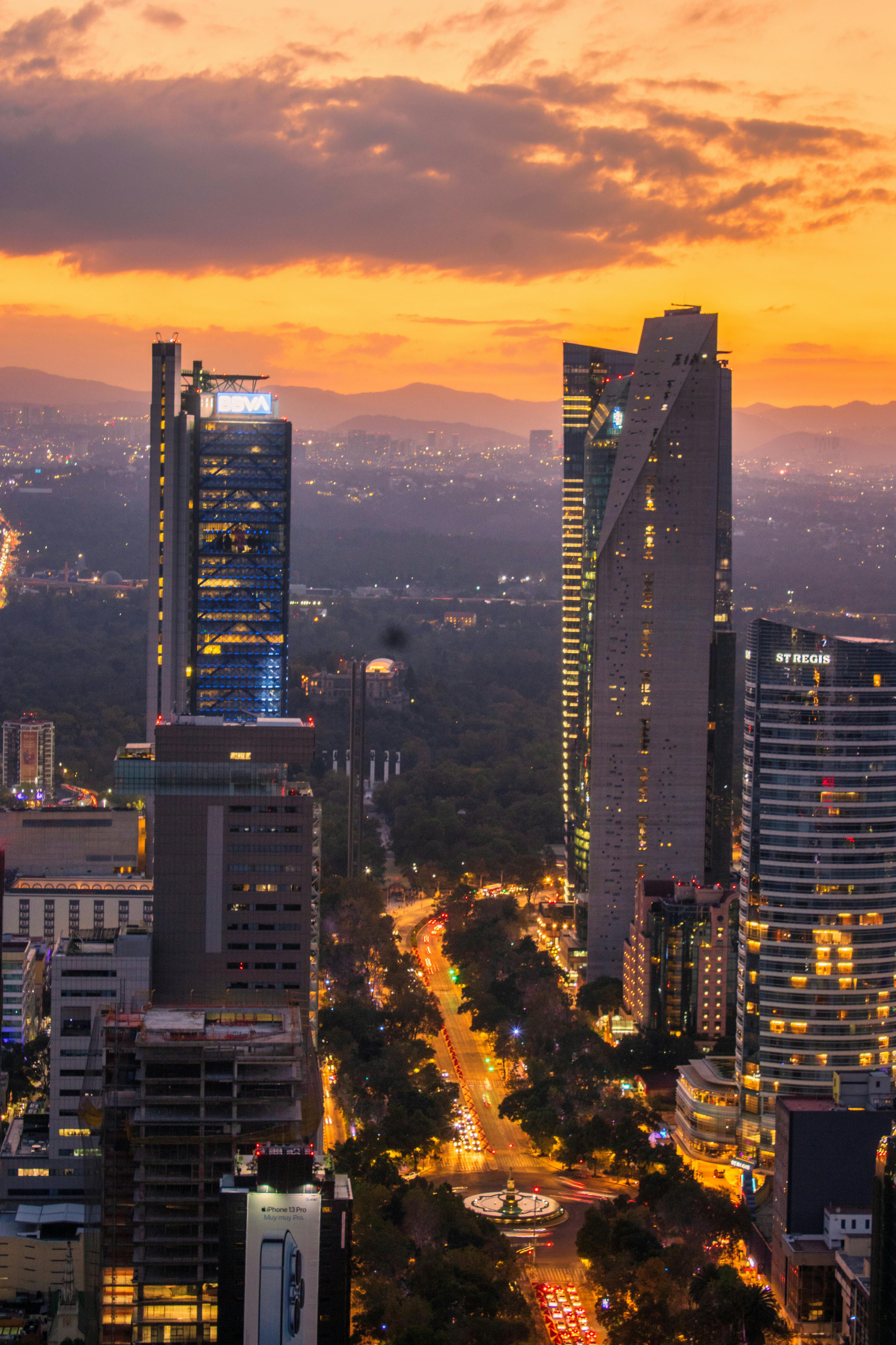 Panoramic View of Downtown Mexico City at Sunset · Free Stock Photo