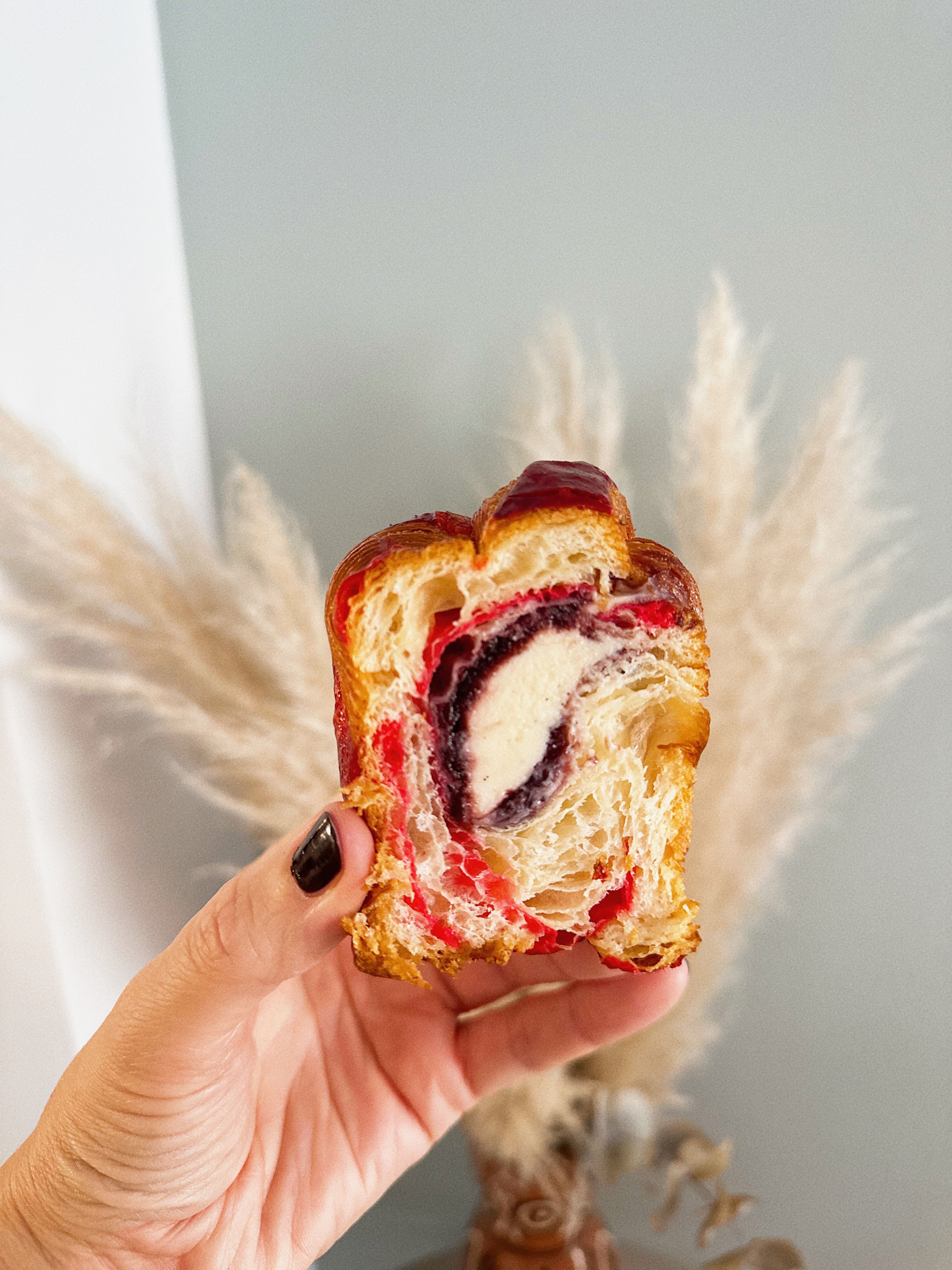 Yeast Pastry with Cream and Jam · Free Stock Photo