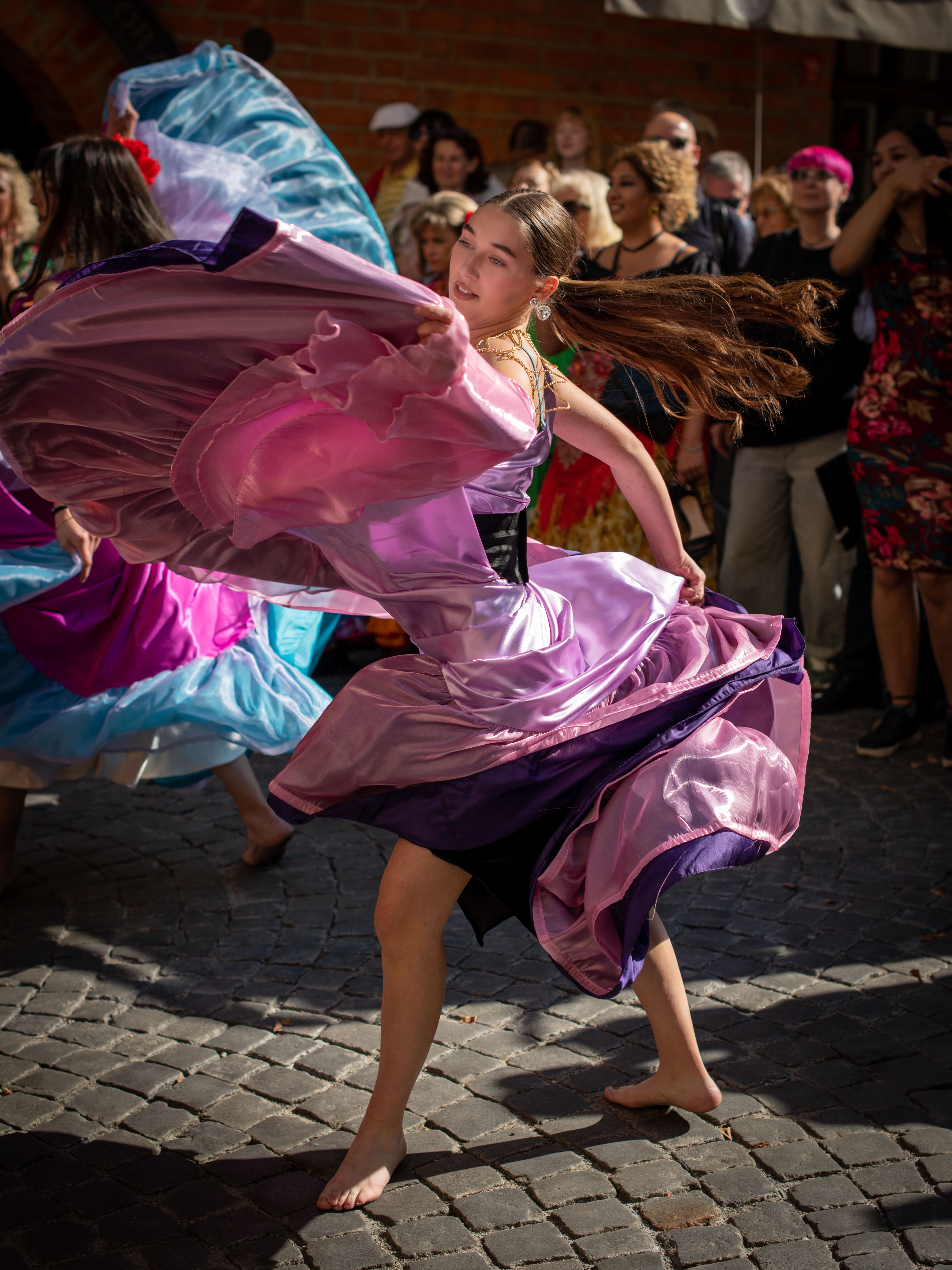 Woman in Pink Dress Dancing in Festival · Free Stock Photo