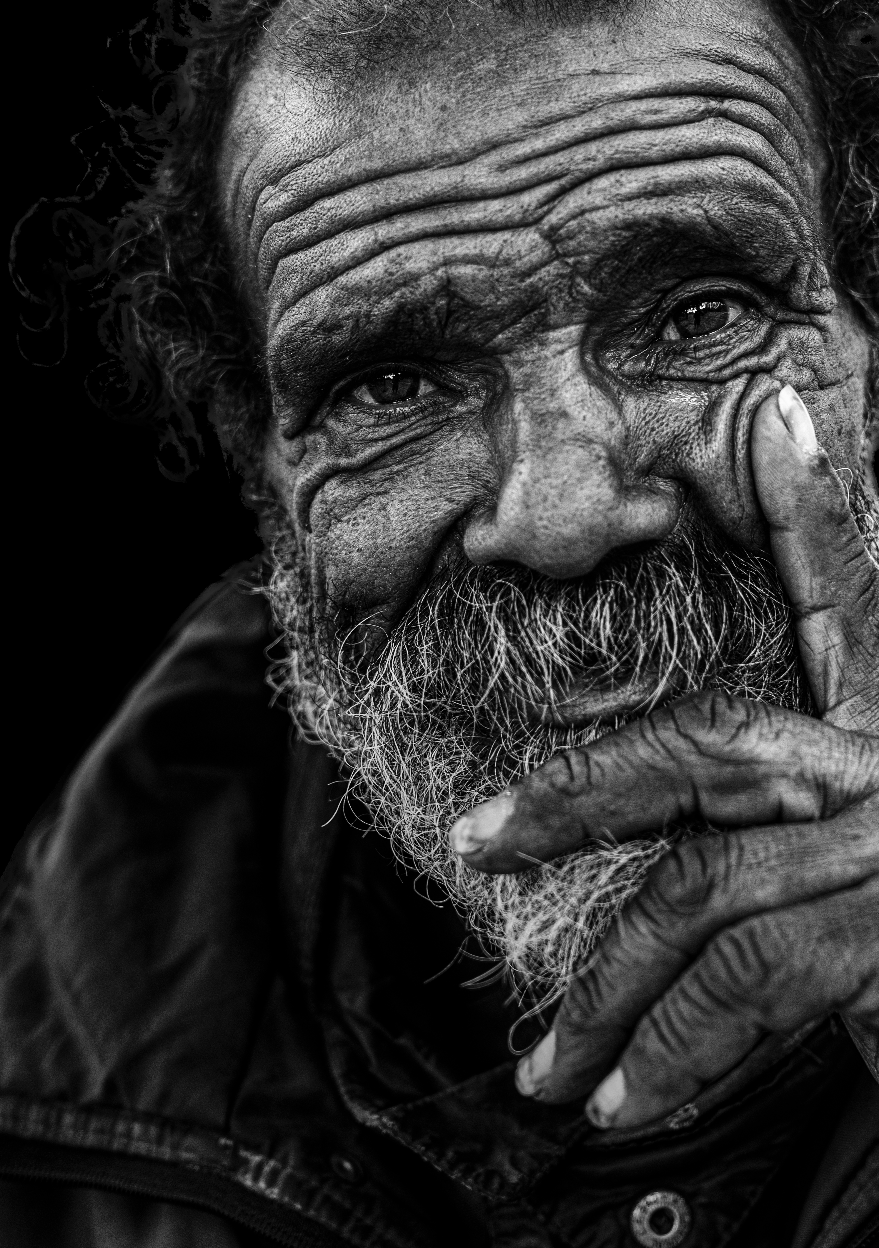 Elderly Man with Wrinkles Smiling · Free Stock Photo