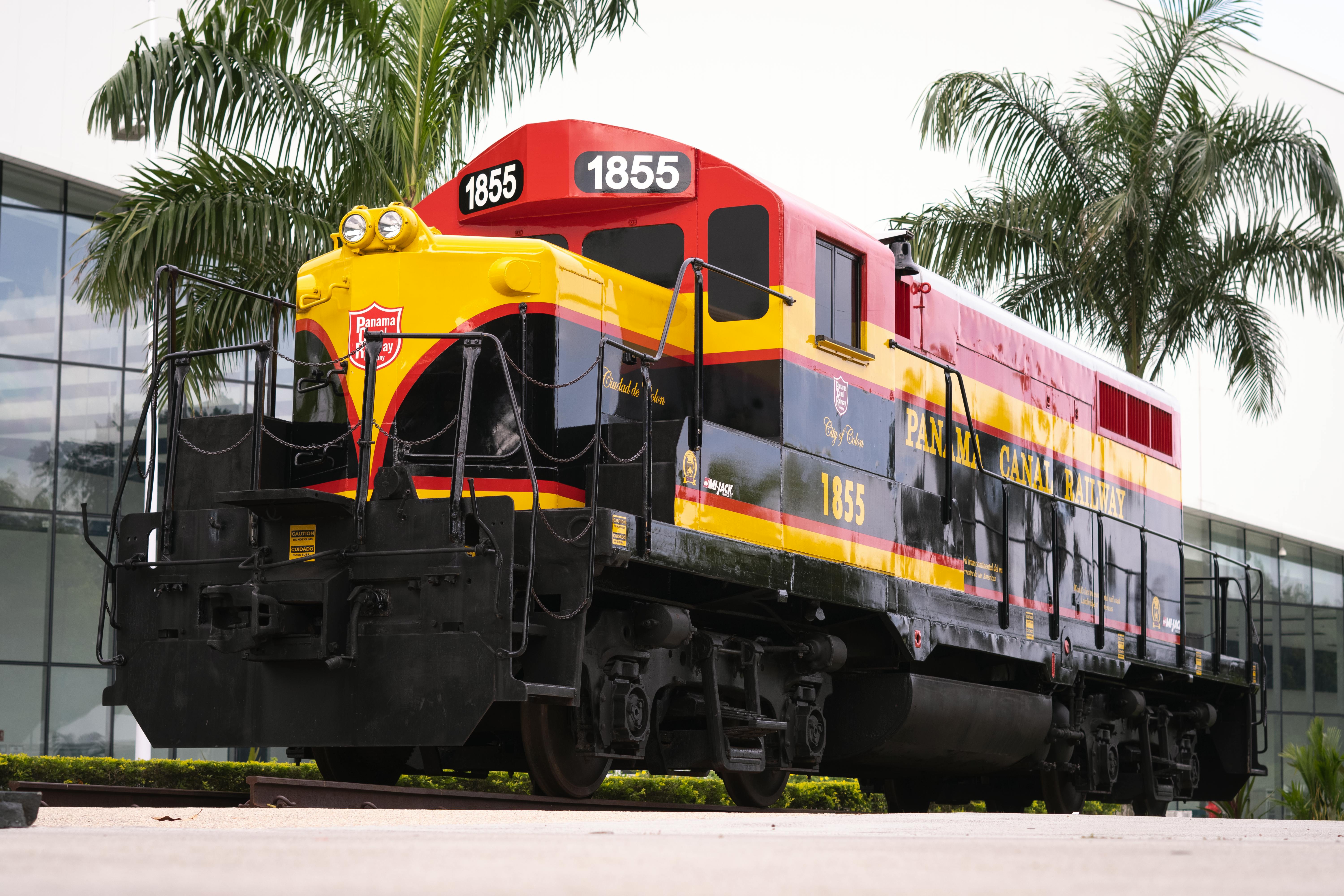Panama Canal Railway Locomotive Displayed in Front of the Panama ...