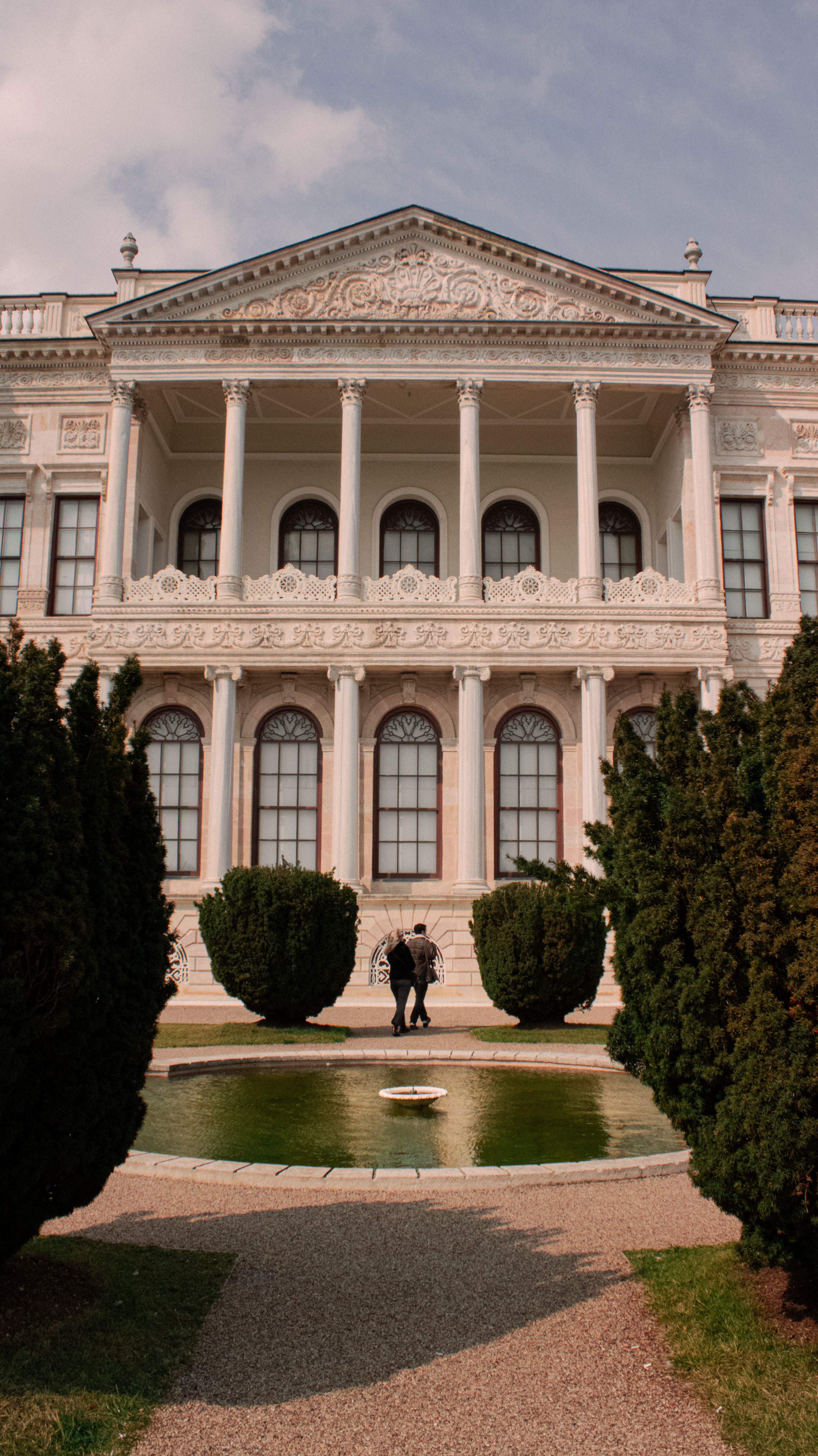 Facade and Garden of the National Painting Museum in Istanbul, Turkey ...