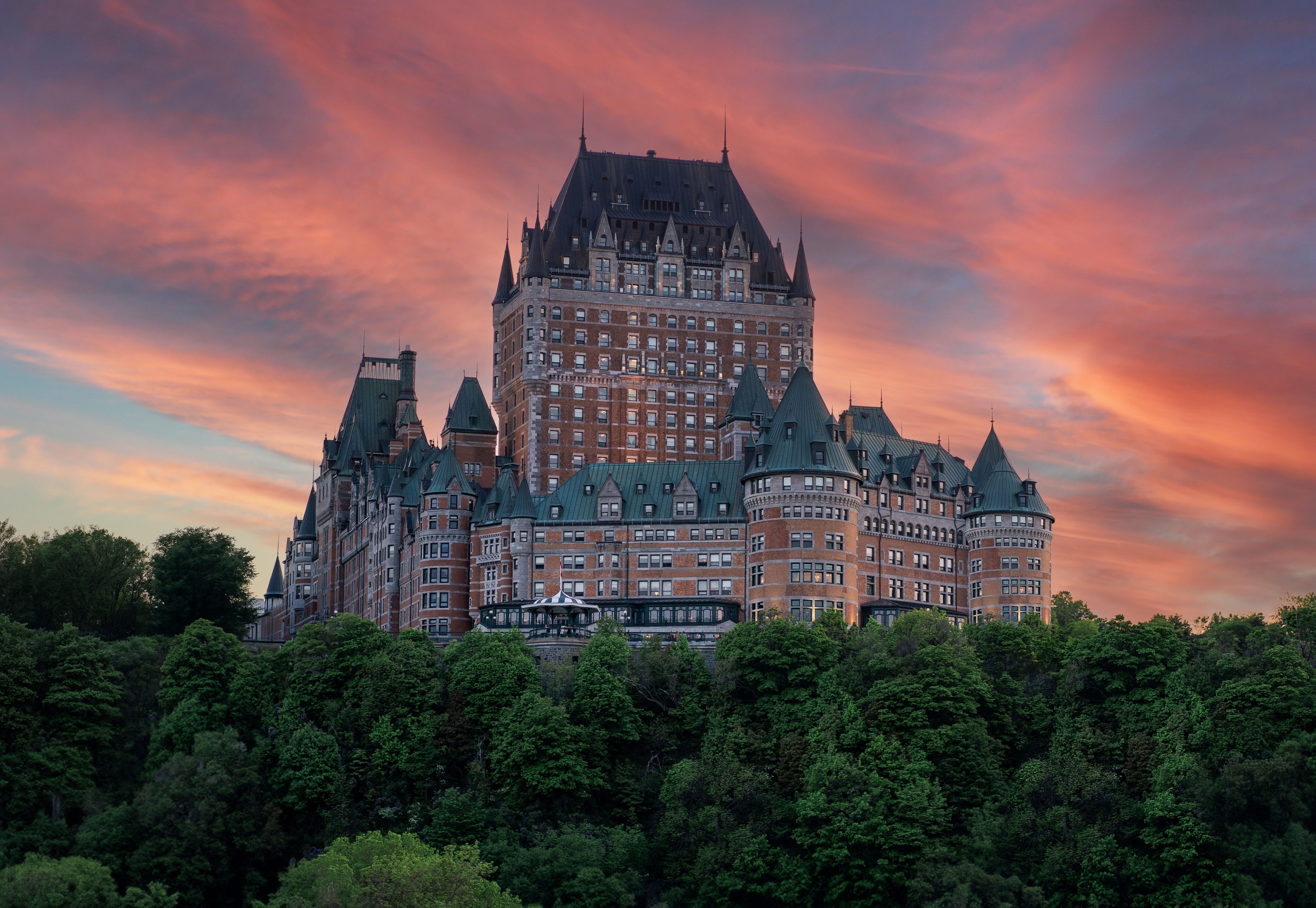Chateau Frontenac Hotel against Sunset Sky in Quebec, Canada · Free ...