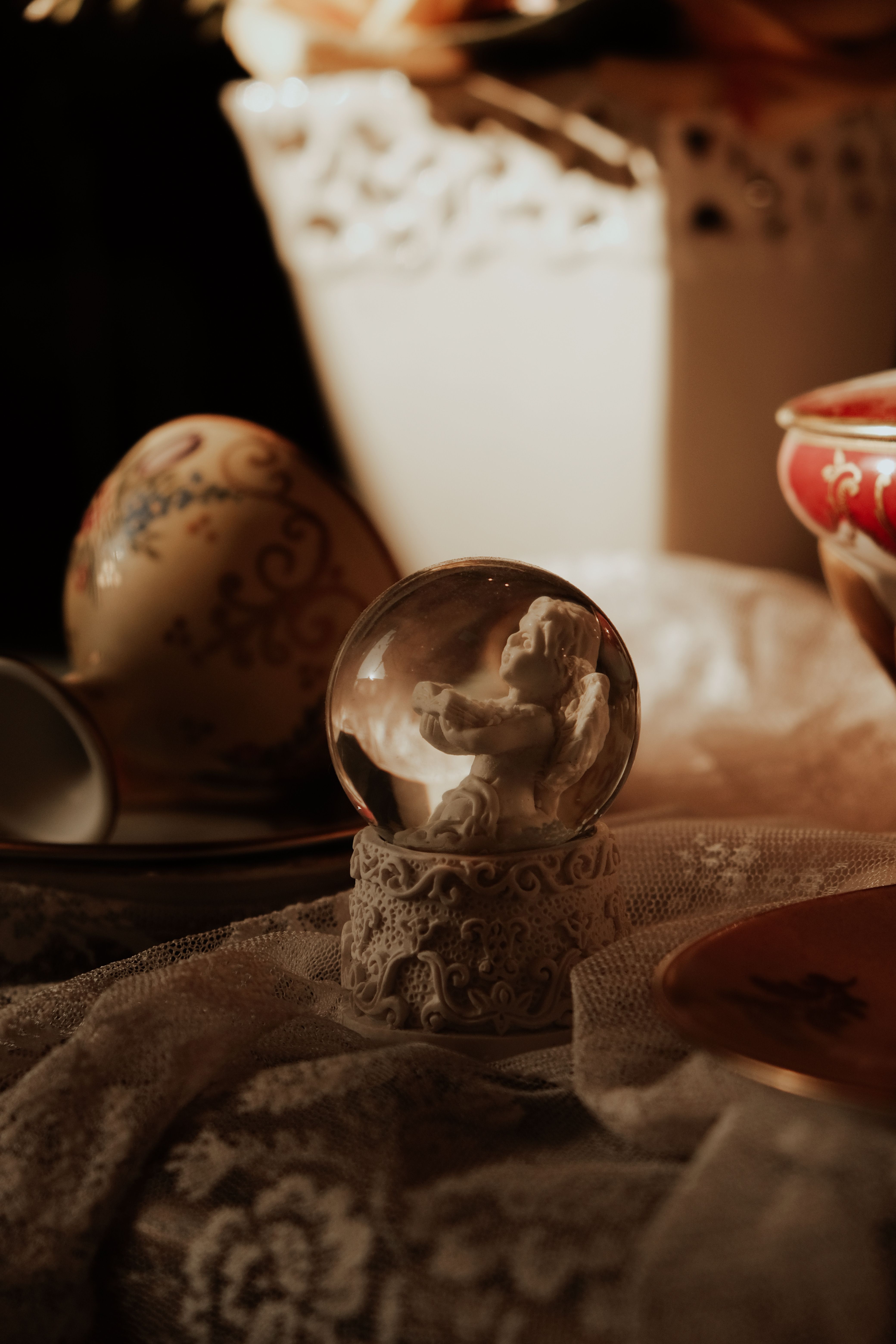 Teal Glass Angel Figurine · Free Stock Photo