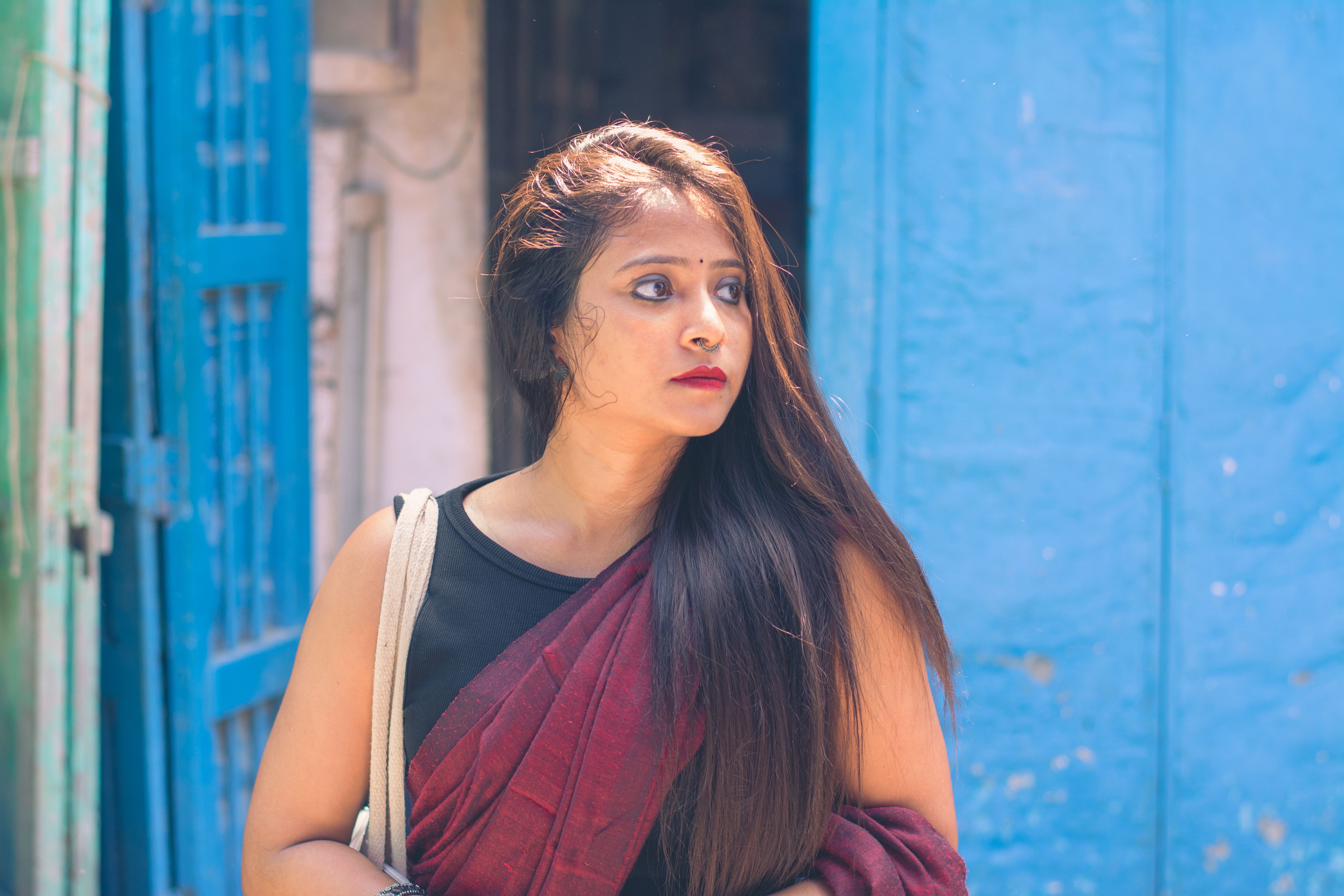 Beautiful Woman in a Sari in Slums · Free Stock Photo