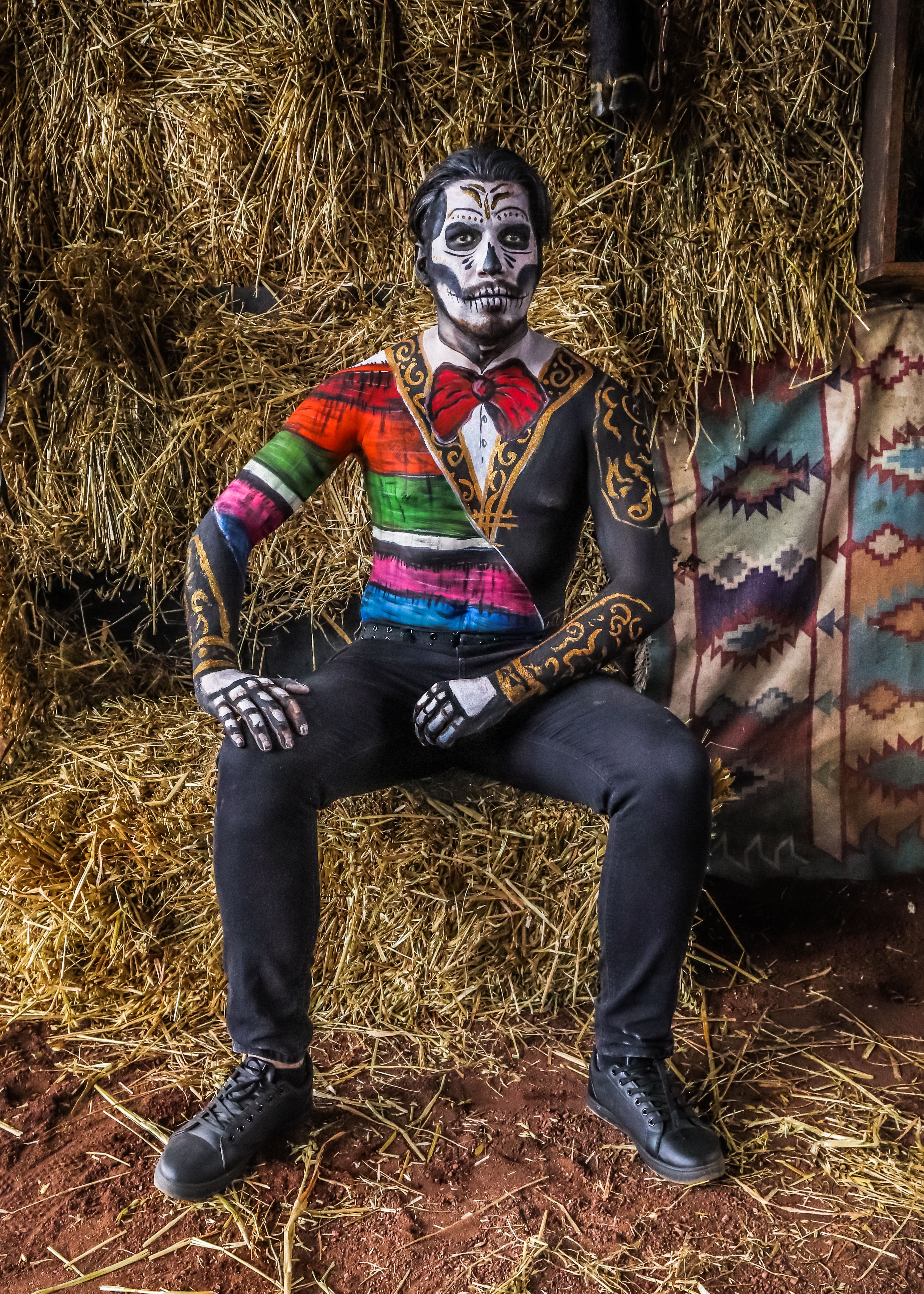 Man with Painted Face and Costume for Dia de Muertos · Free Stock Photo