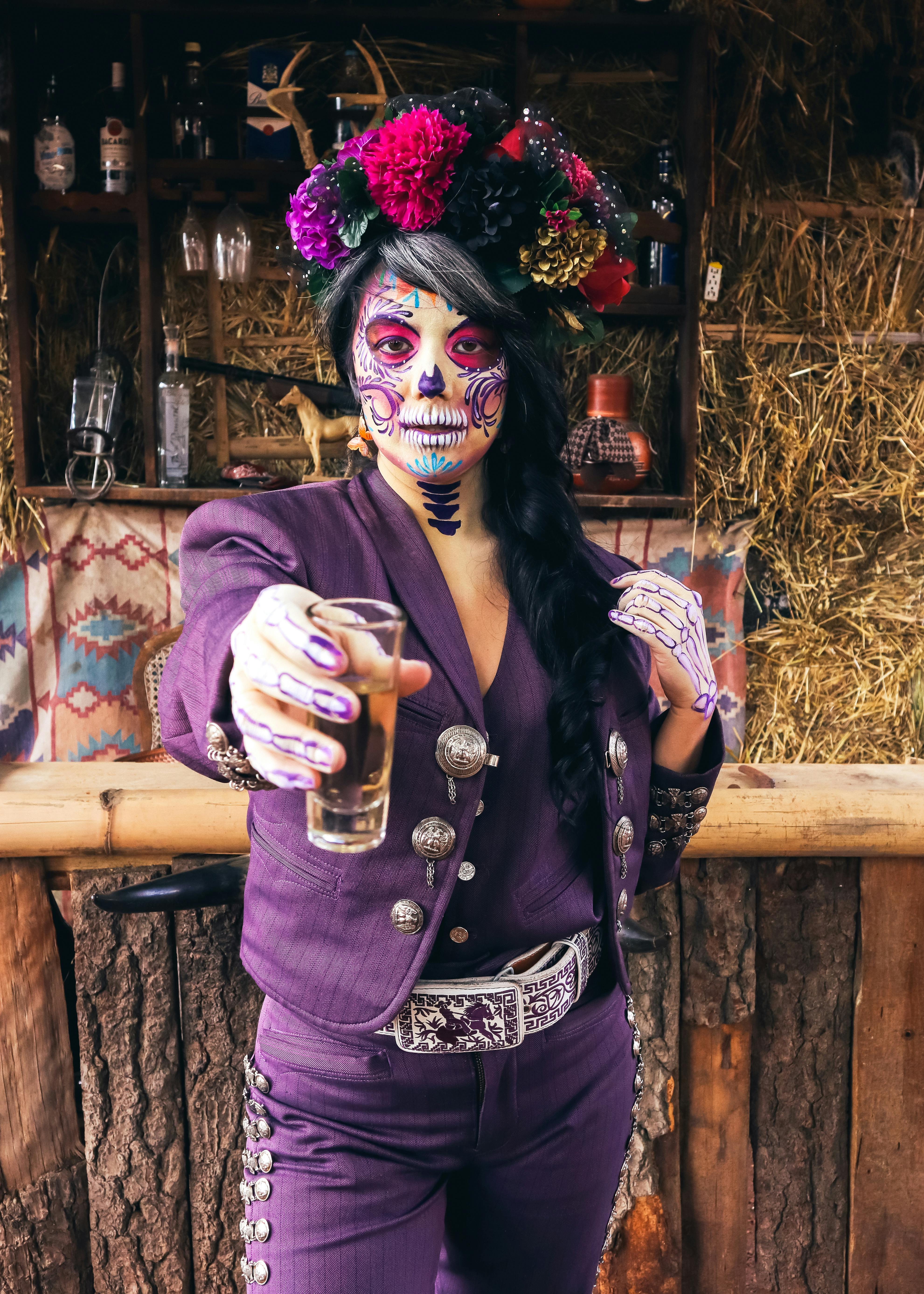 Catrina with Glass of Tequila · Free Stock Photo