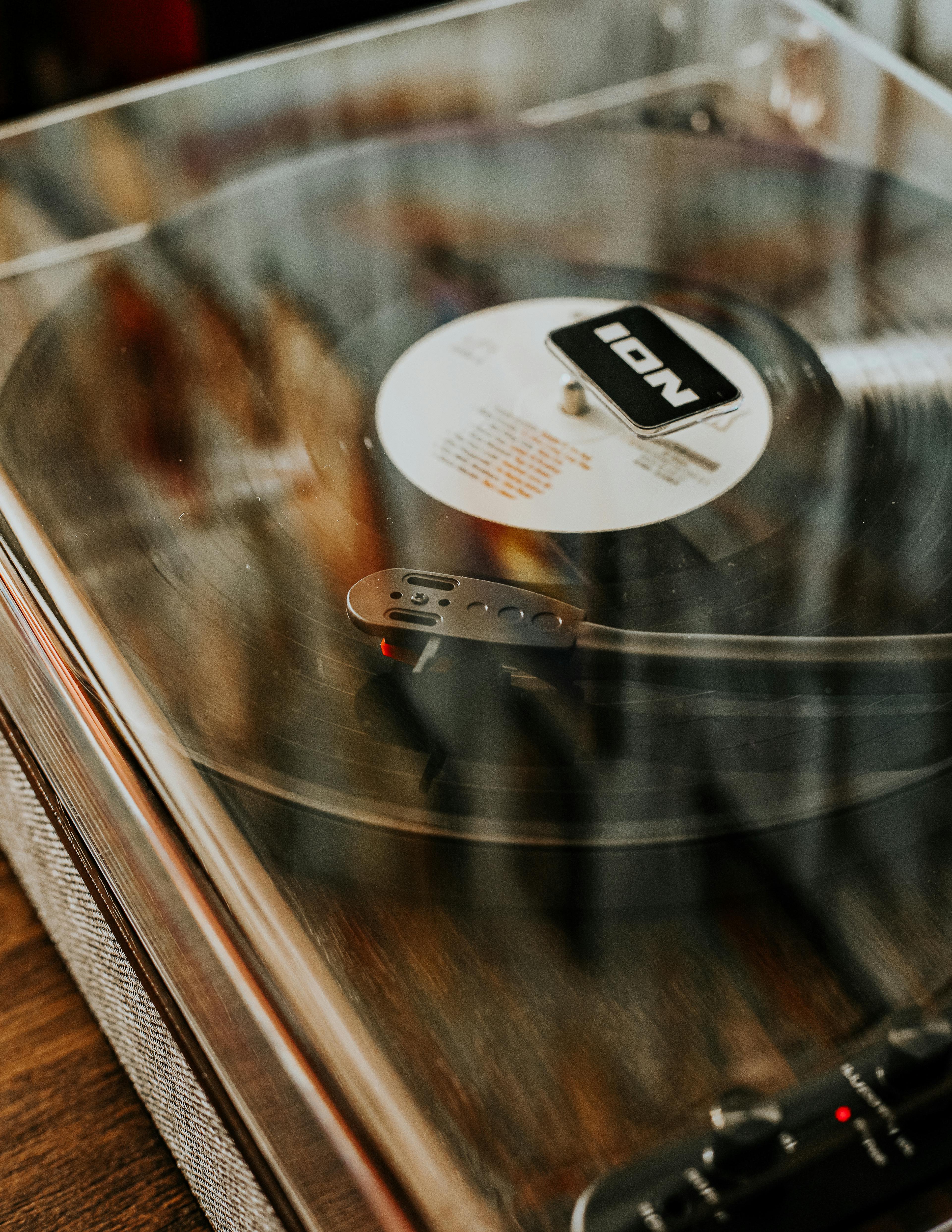 Grayscale Photo Of Vinyl Record Album Playing In Turntable · Free Stock ...