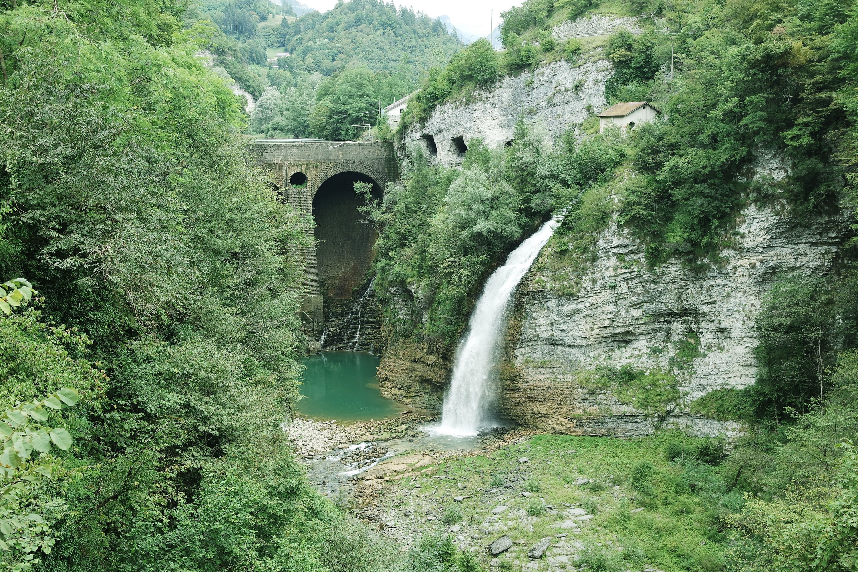 View of the Serra Bridge WaterfallTrasaZapisz near Lamon, Italy · Free ...
