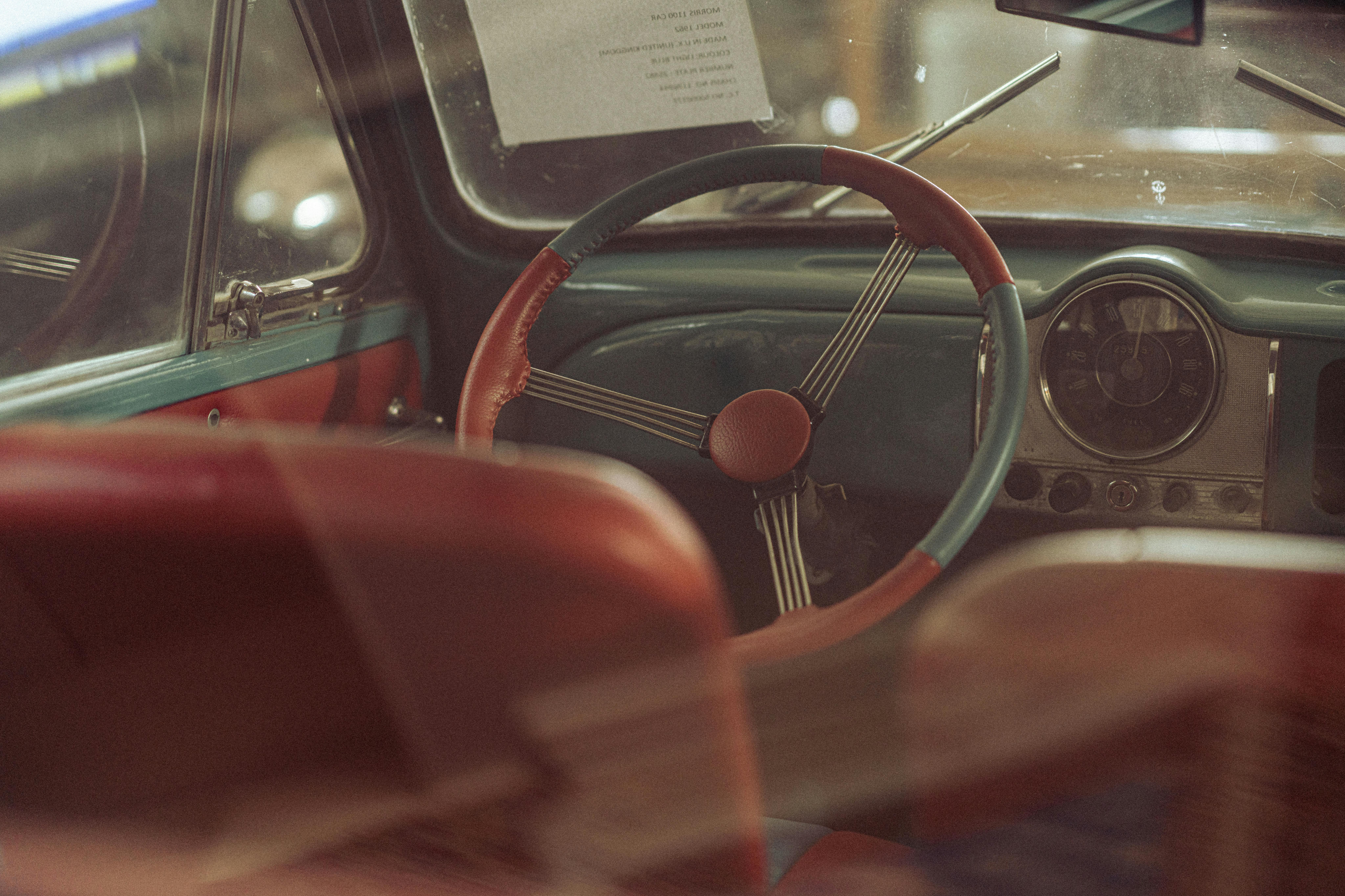 Interior of a Vintage Car · Free Stock Photo