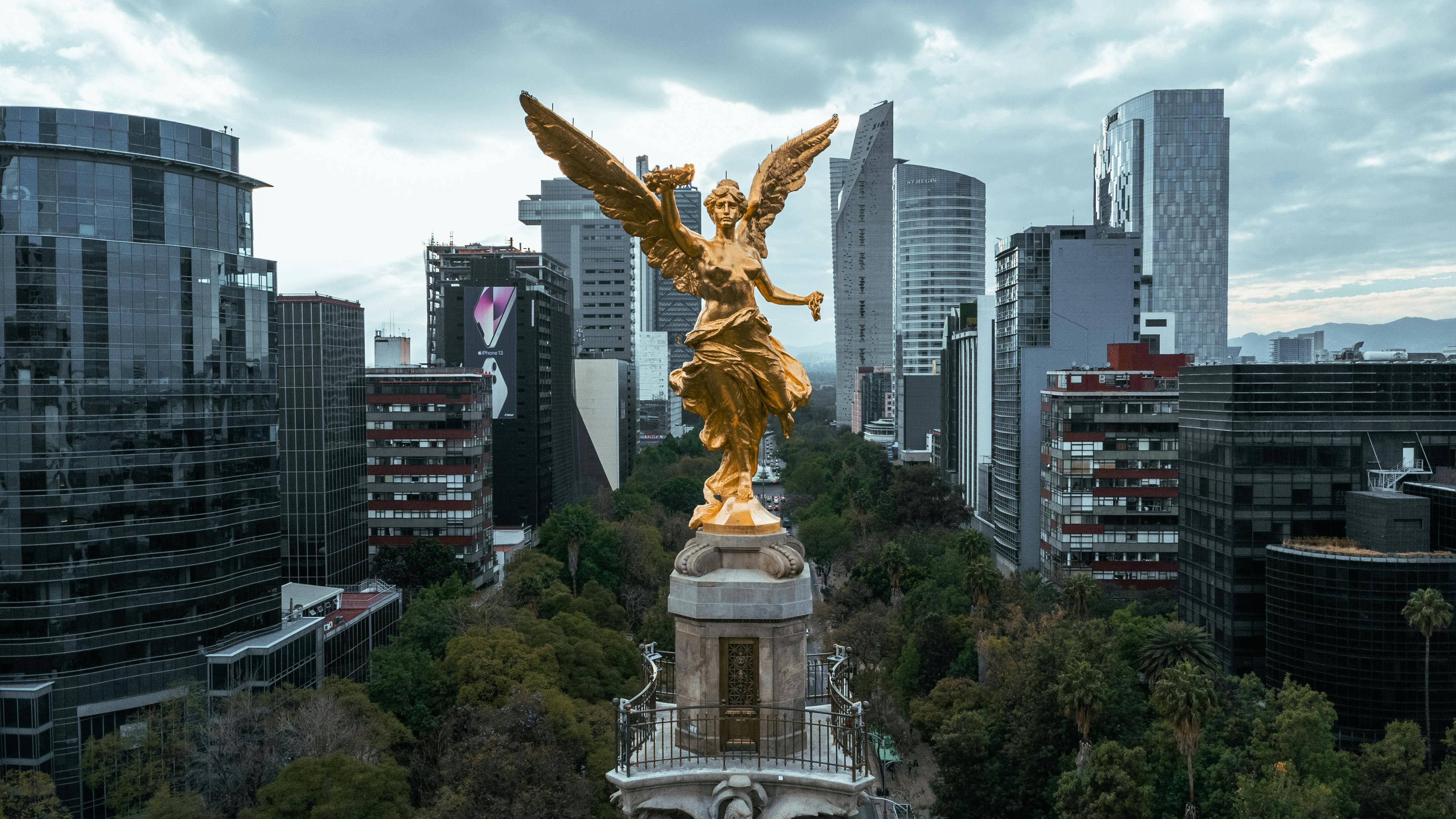 Close-up of the Angel of Independence Statue in Mexico City, Mexico ...
