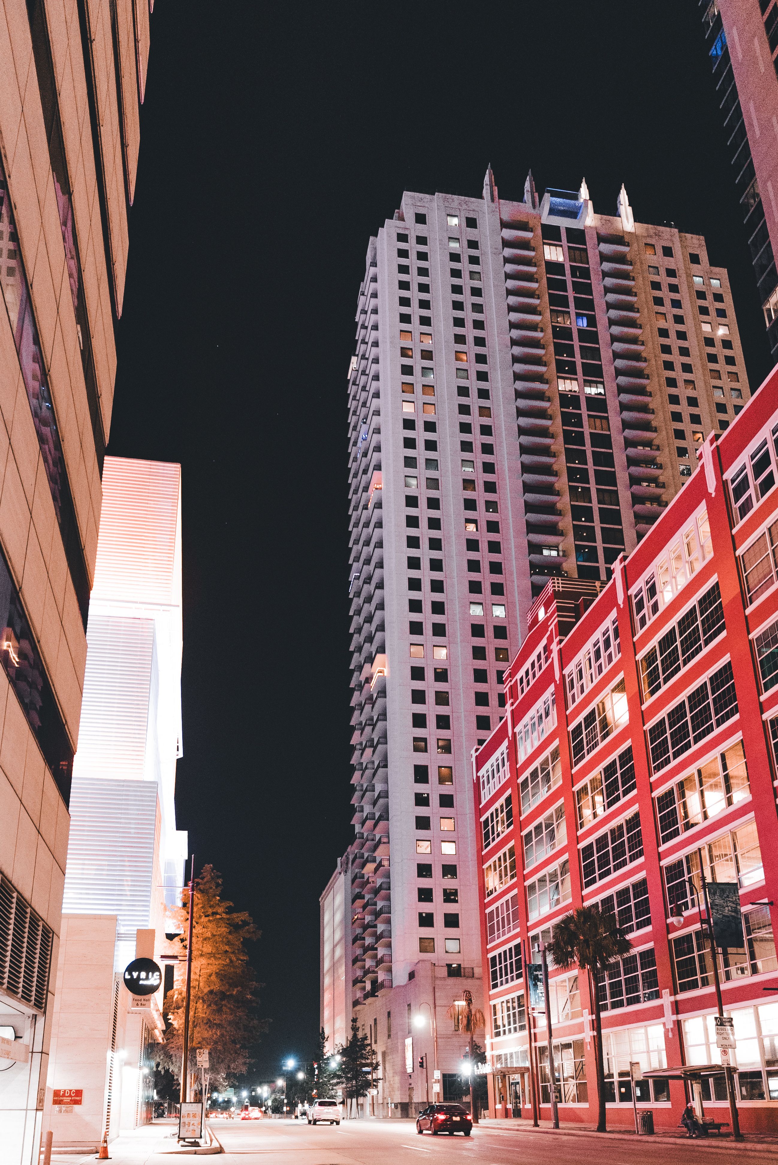 City Lights At Night Free Stock Photo