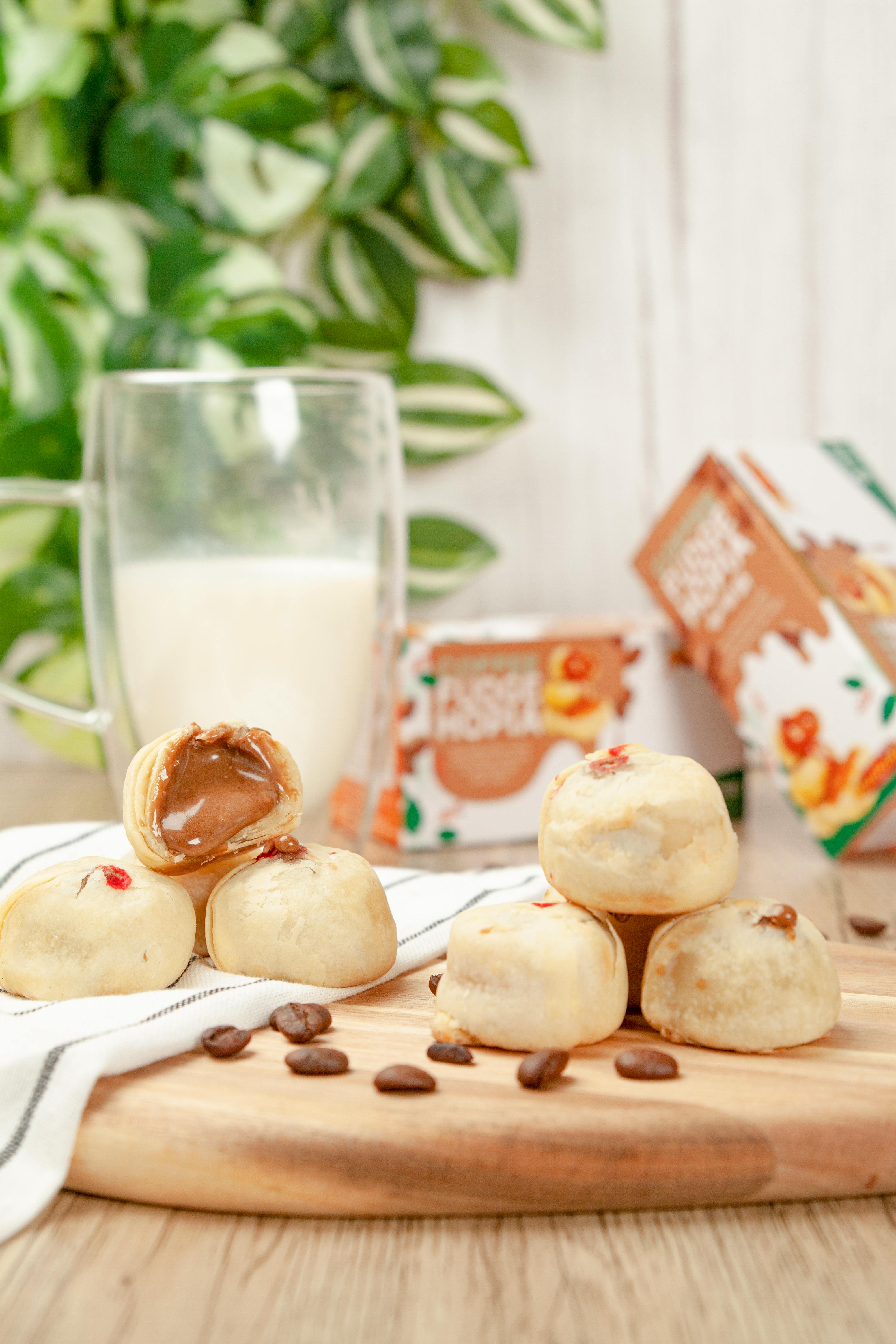 Traditional Mochi Dessert and Milk in Glass on Table · Free Stock Photo