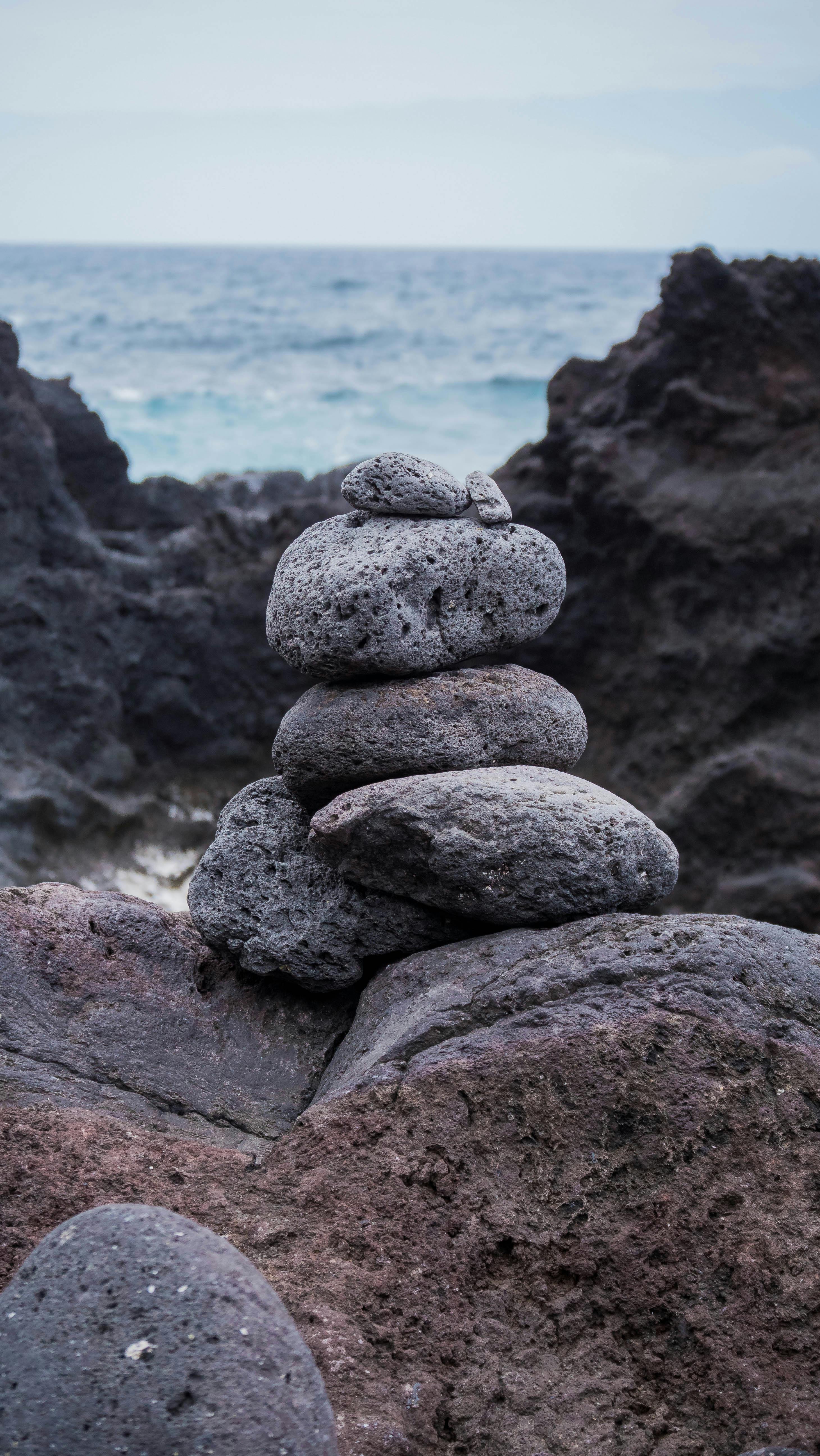 Stones Heap on Sea Shore · Free Stock Photo