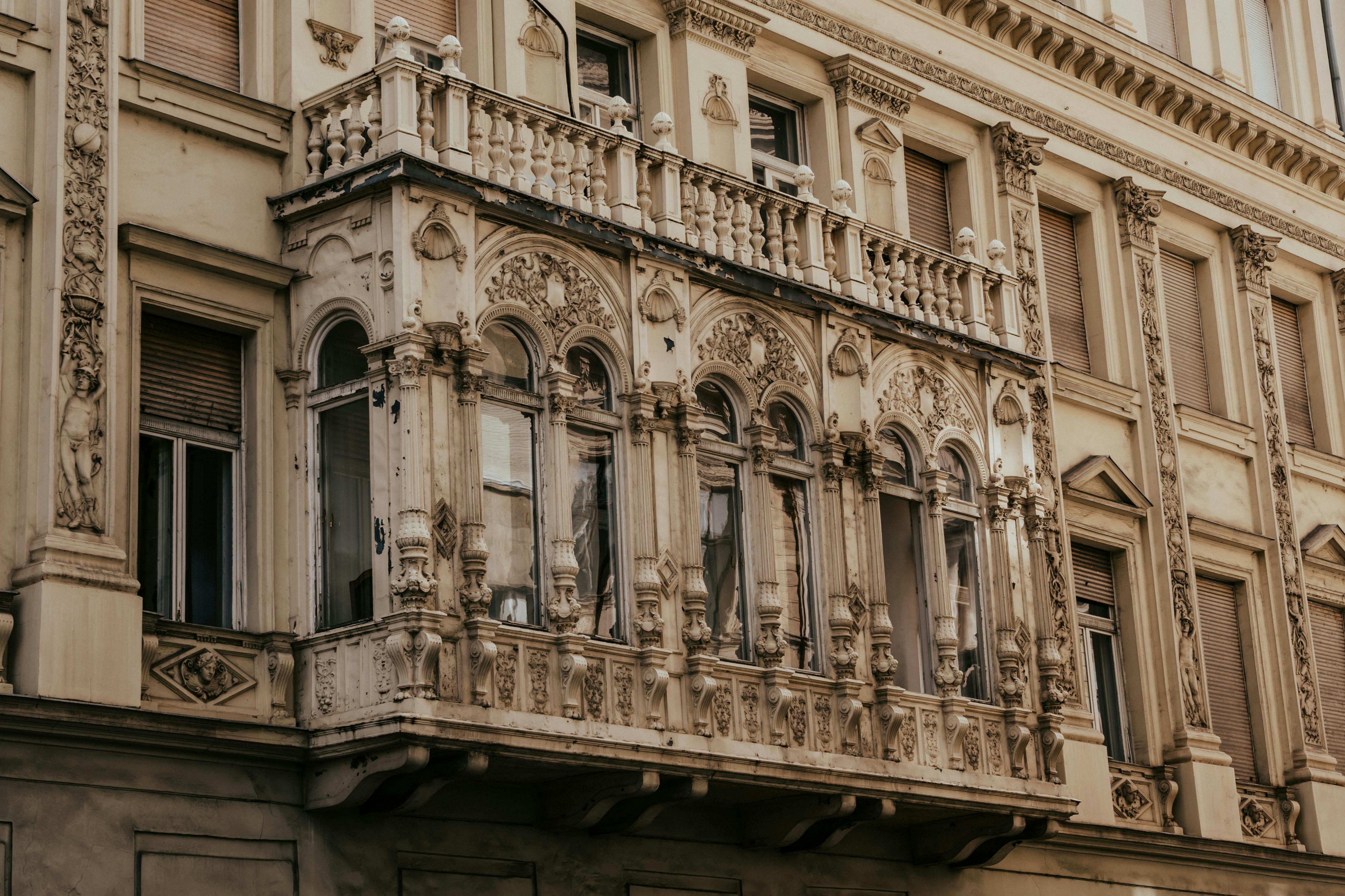 Neoclassical Facade with Bay Window · Free Stock Photo
