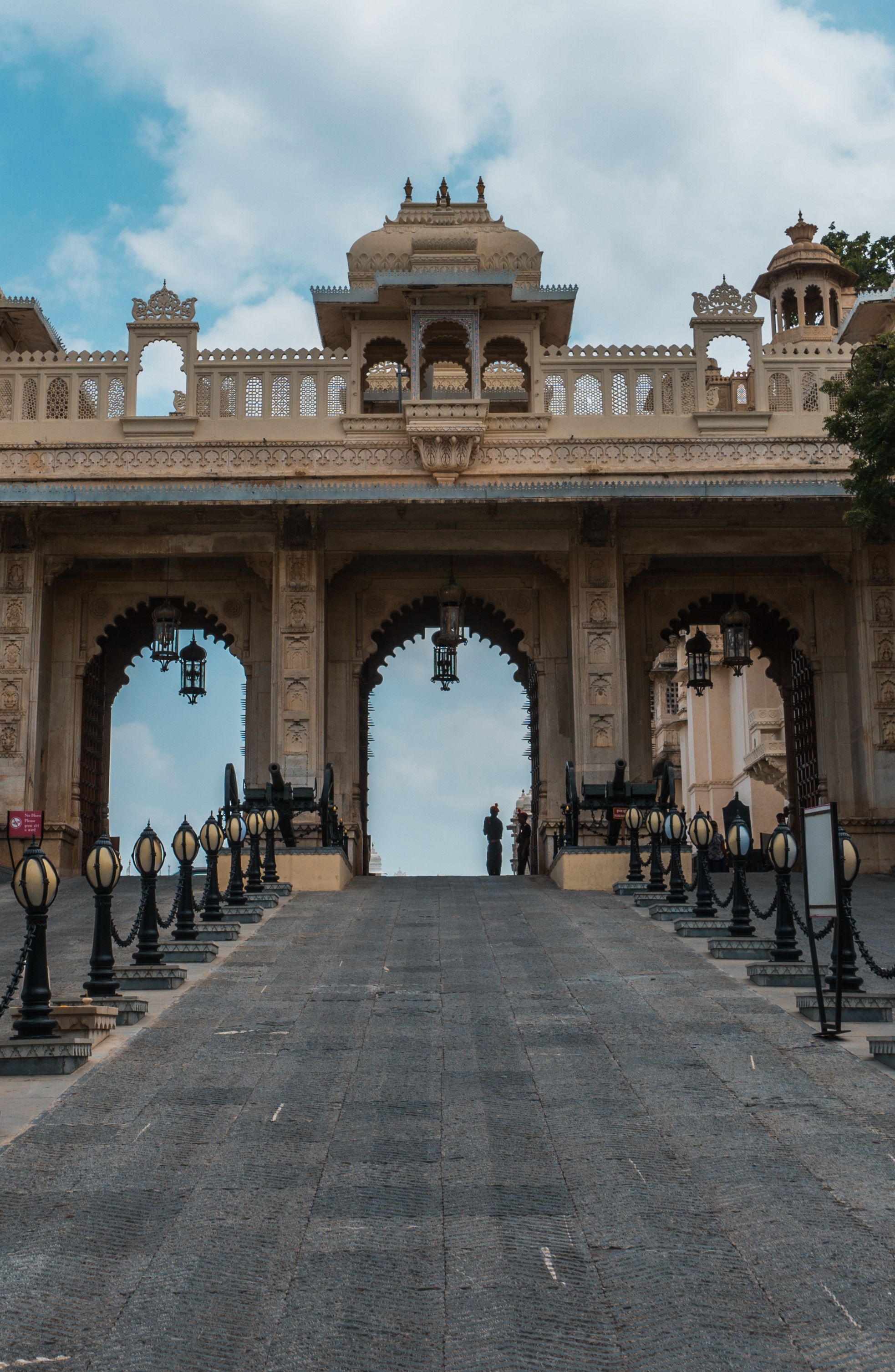 Ornamented Building with Arches behind Steep Pavement in Udaipur · Free ...