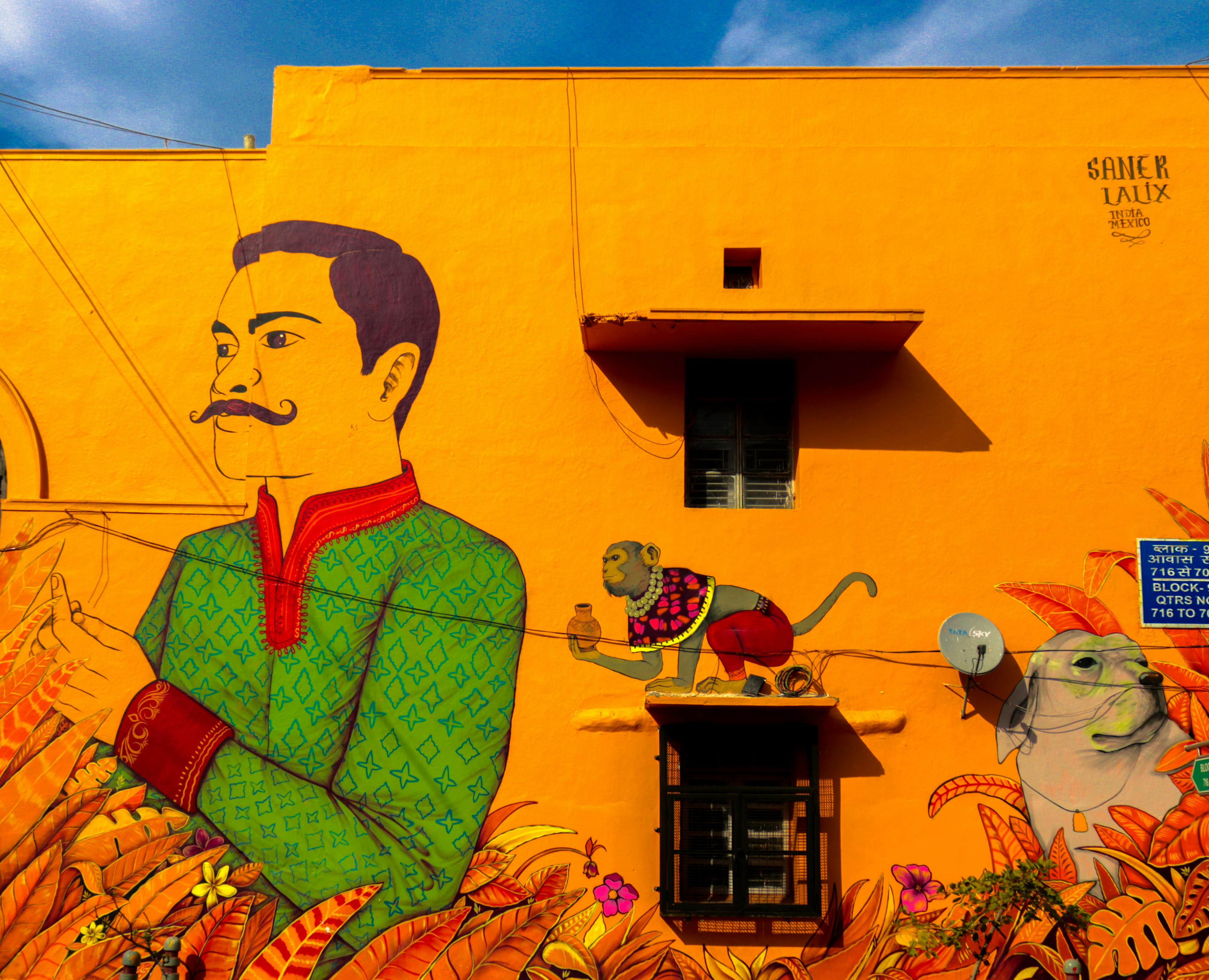 Free stock photo of monkey, wall, wall art