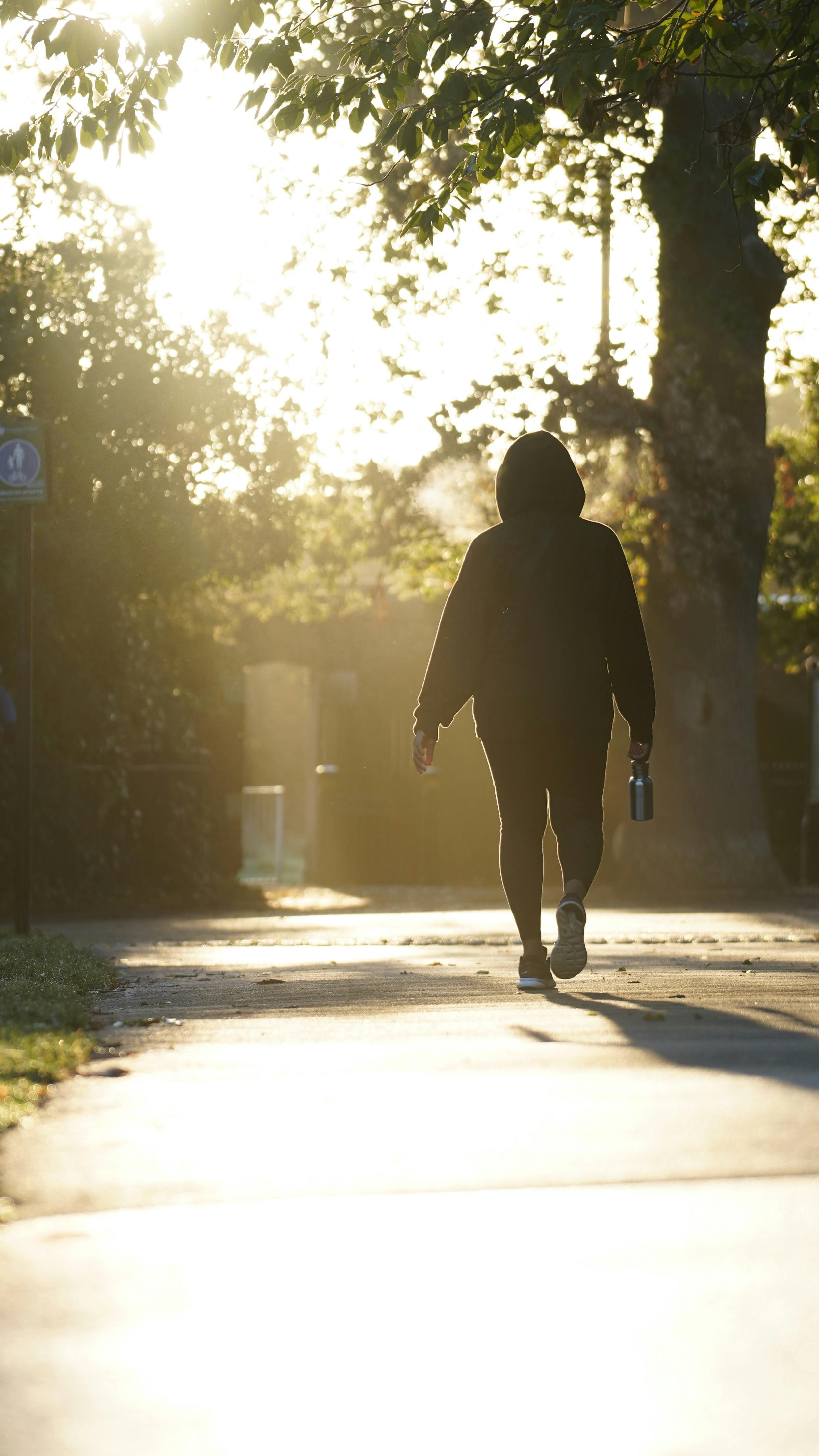 Woman Walking Up Steps at Dawn · Free Stock Photo
