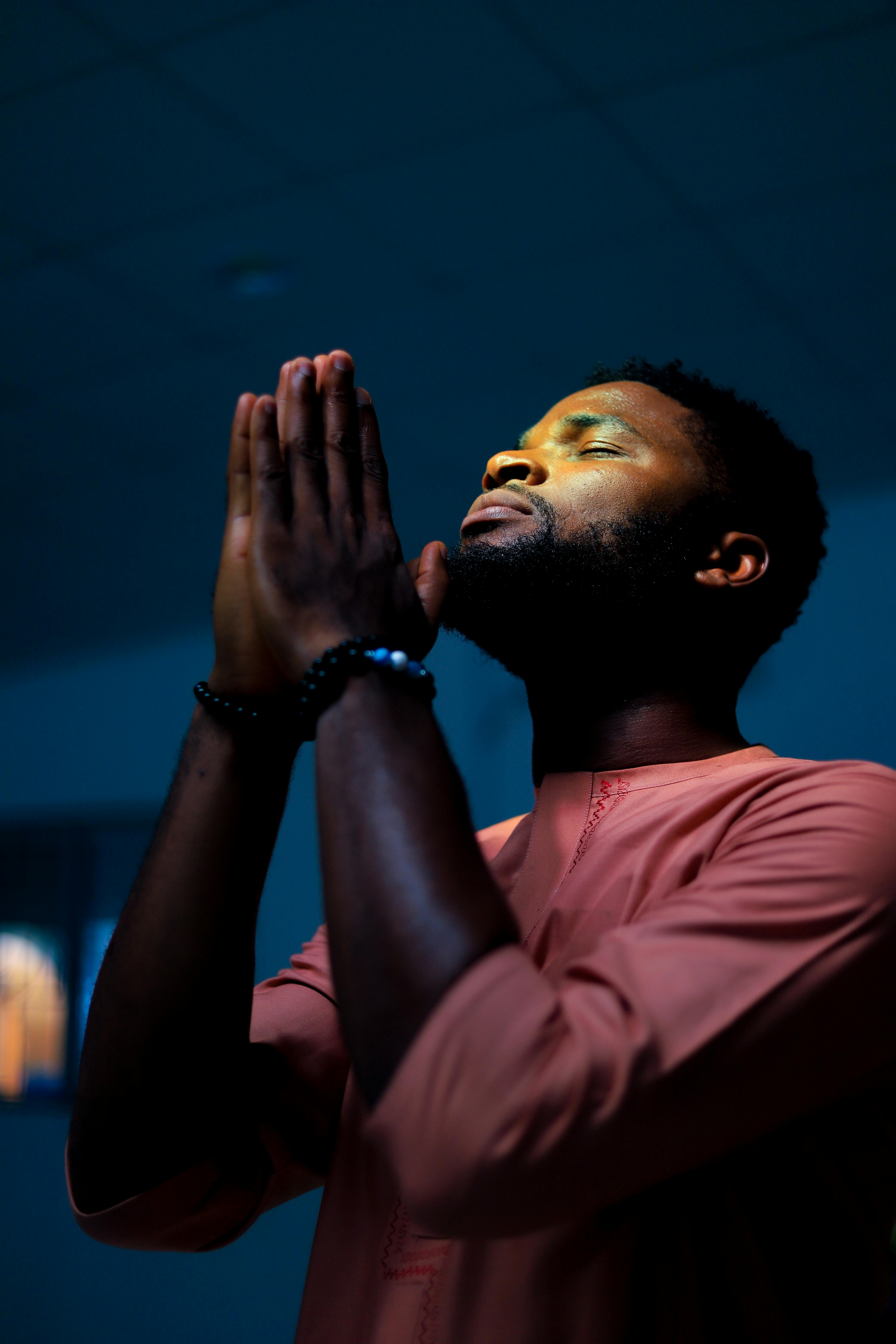 Man Praying with Eyes Closed · Free Stock Photo