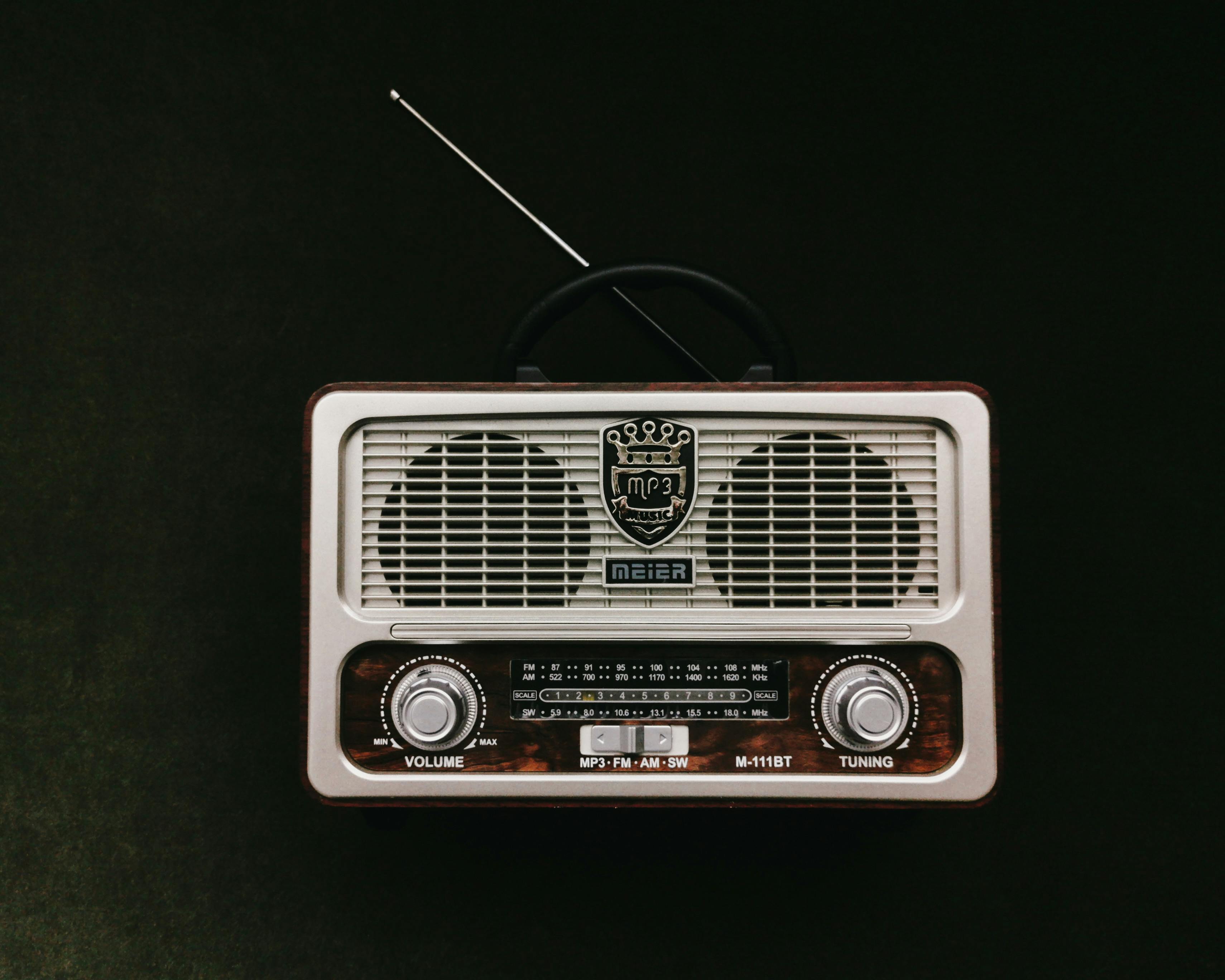 Vintage Radio on Black Background · Free Stock Photo
