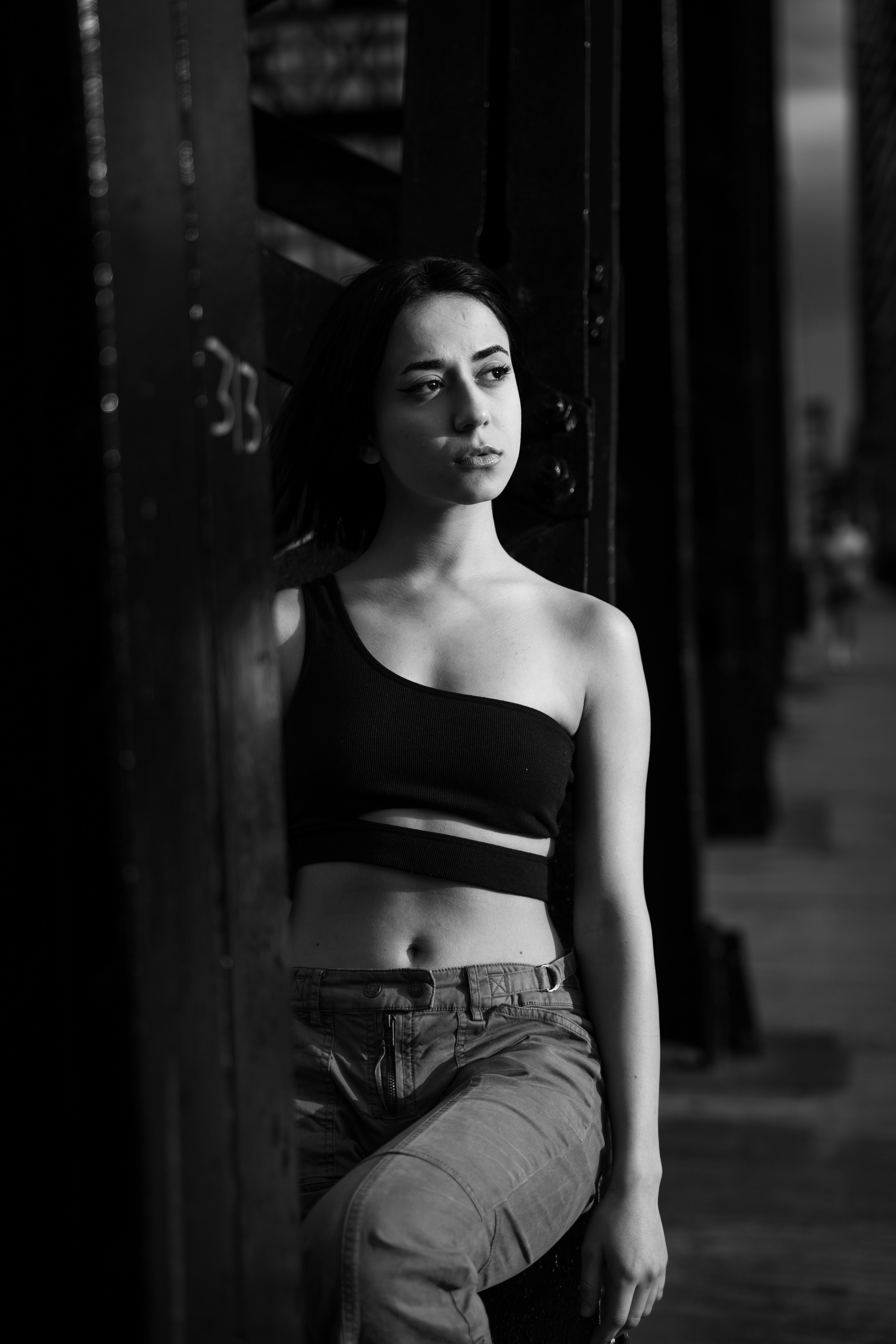 Model Posing in Black Asymmetric Top · Free Stock Photo