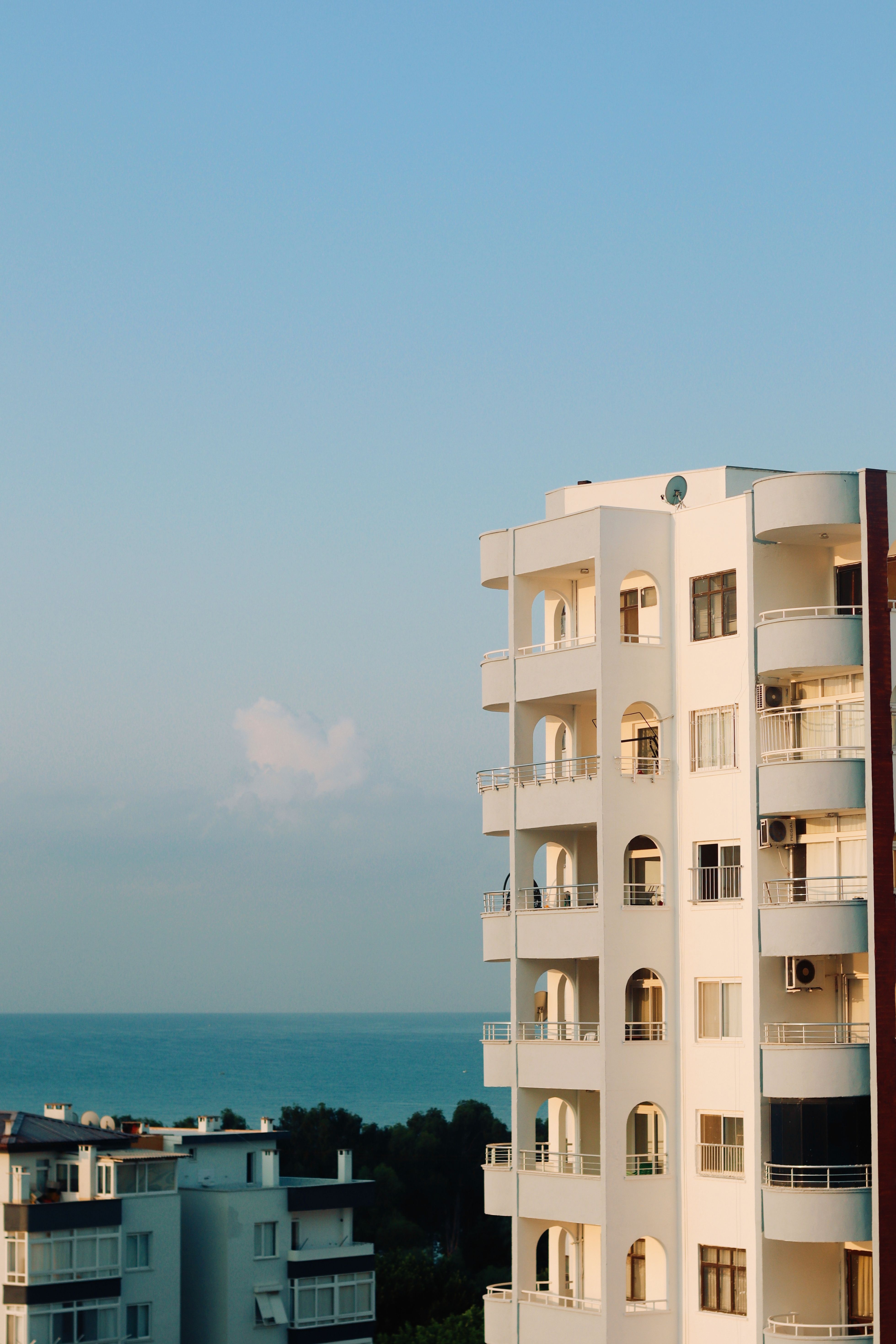 Modernist Block in Mist · Free Stock Photo
