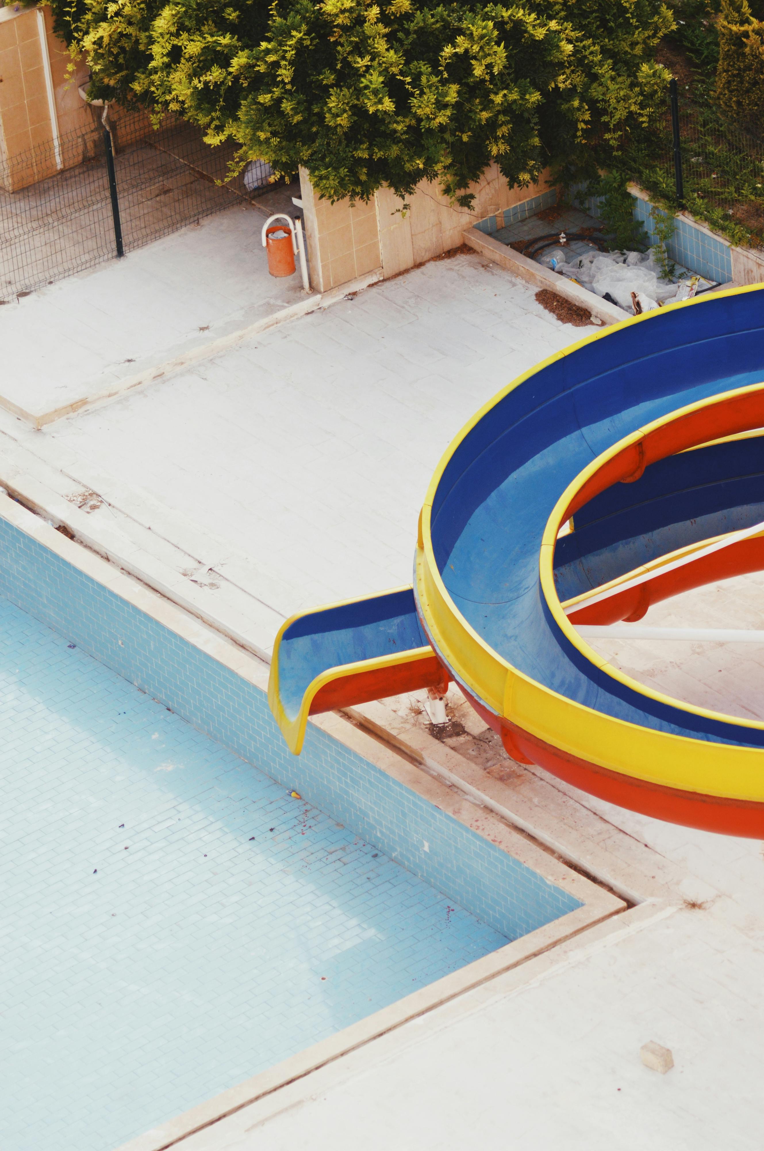 A Blue Swimming Pool Slide · Free Stock Photo