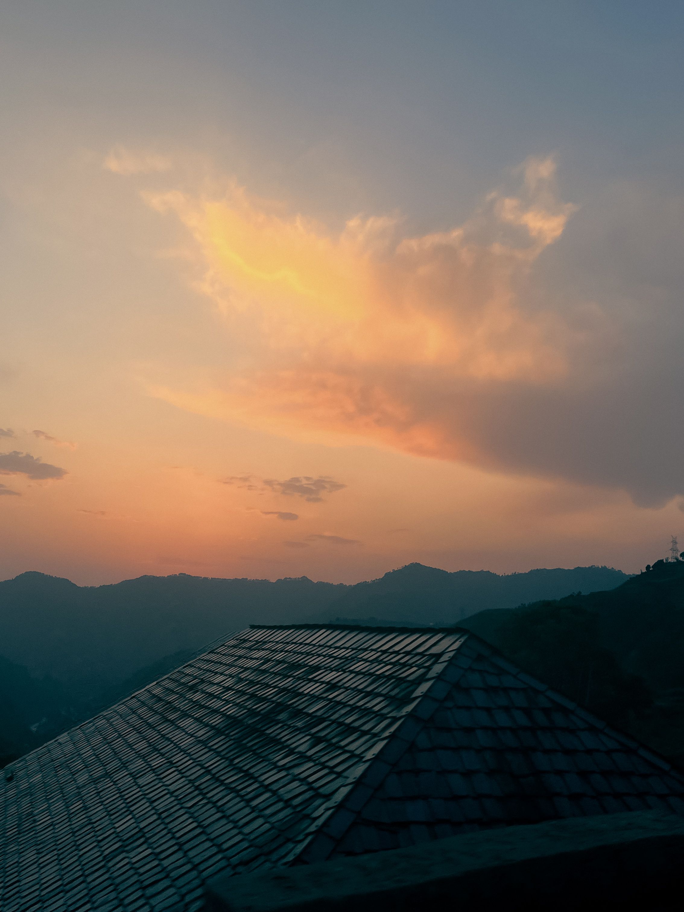 Rooftop of Mountain Hut at Sunset · Free Stock Photo