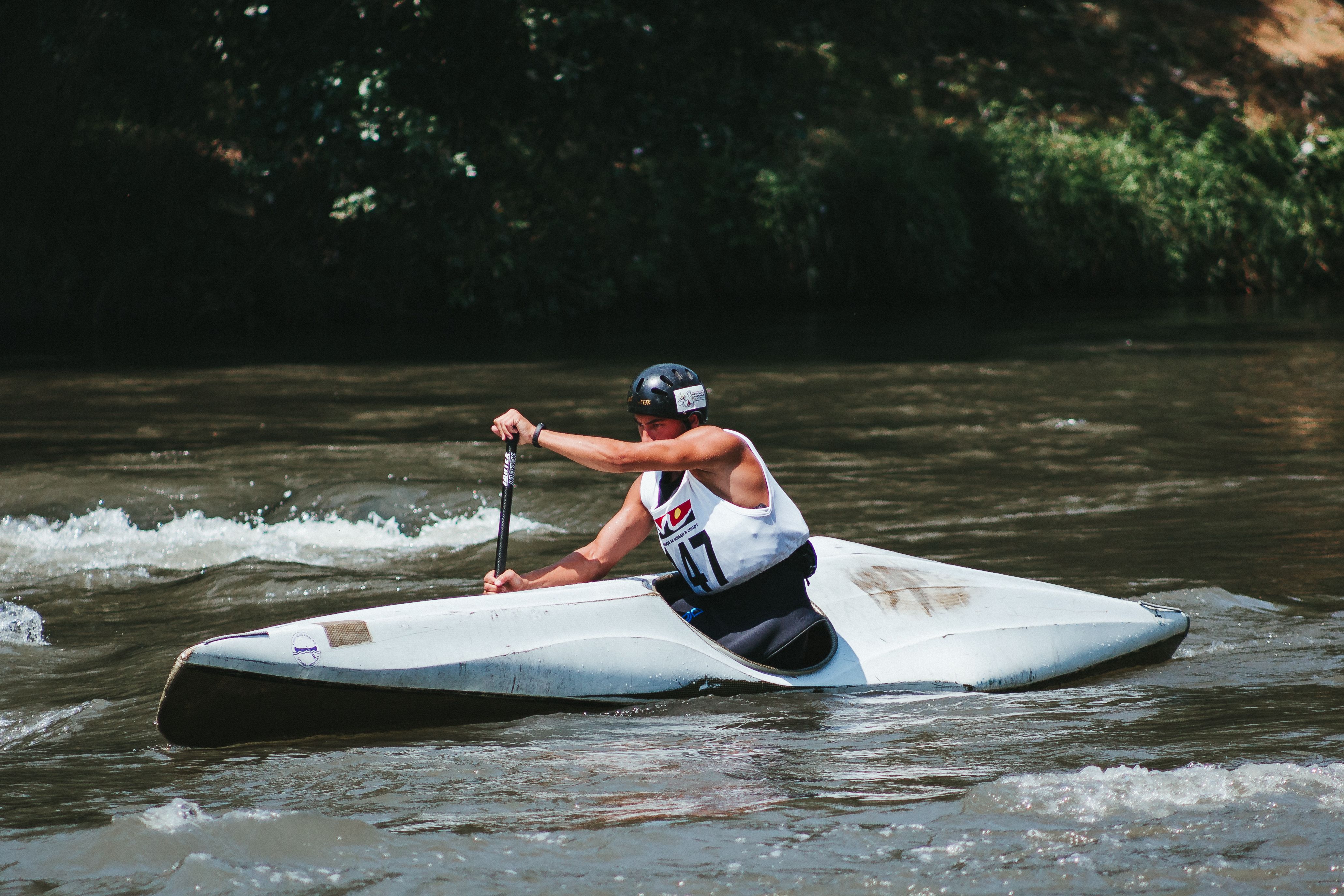 Man Canoeing on River · Free Stock Photo