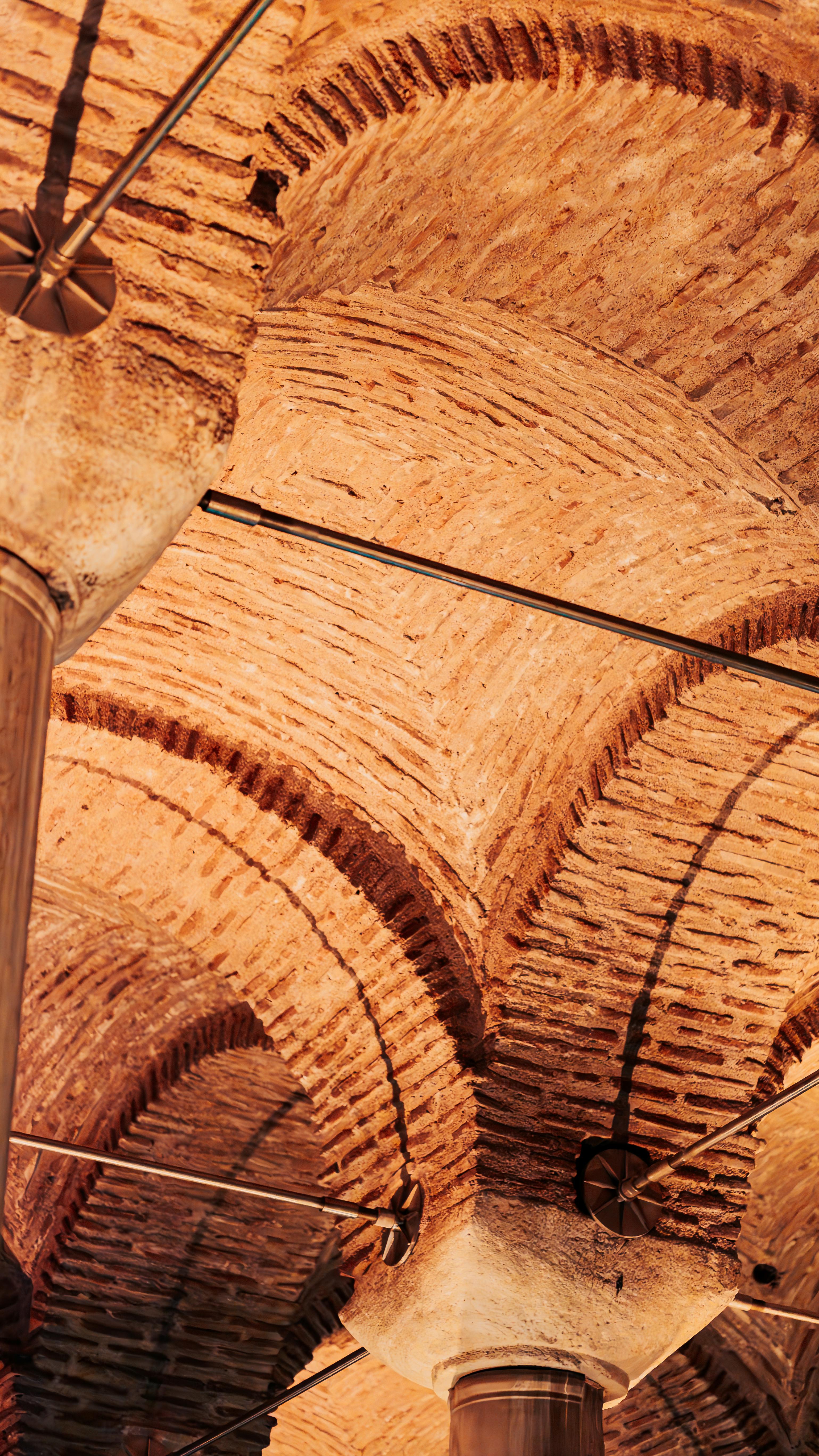 Rough Stone Ceiling on Columns in Historical Building · Free Stock Photo