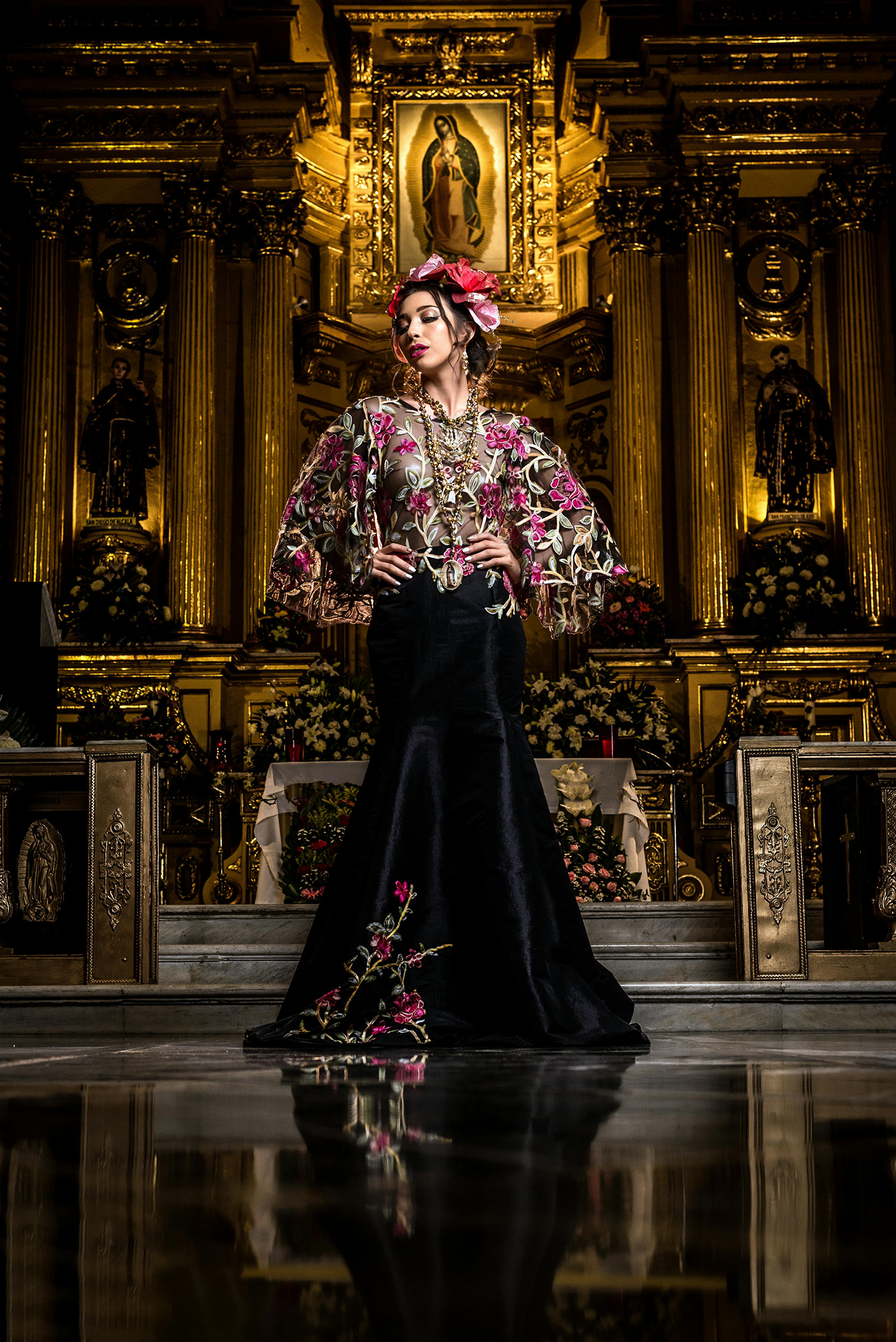 Woman Posing in a Traditional Church · Free Stock Photo