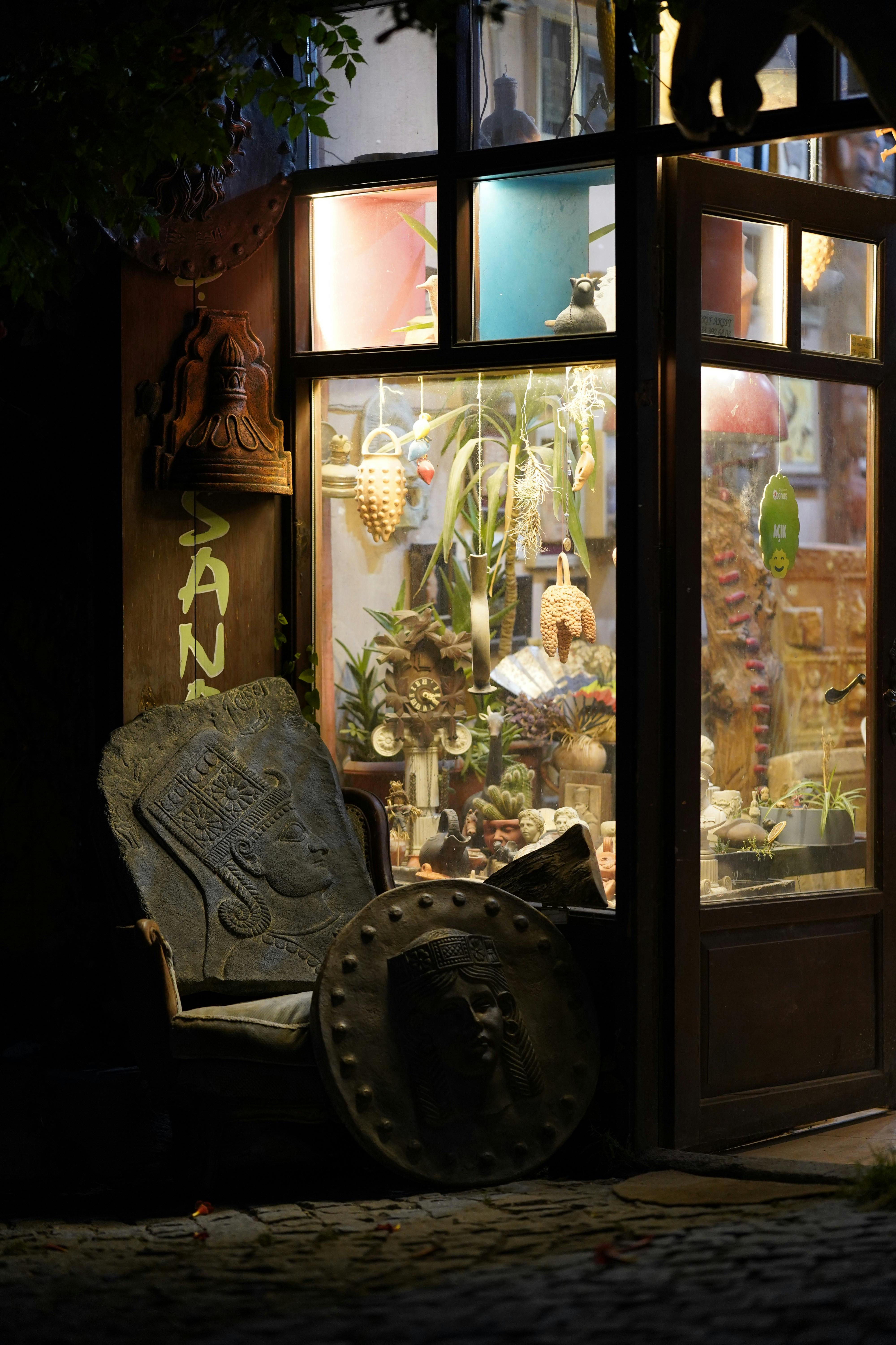 Exterior of Illuminated Shop Window · Free Stock Photo