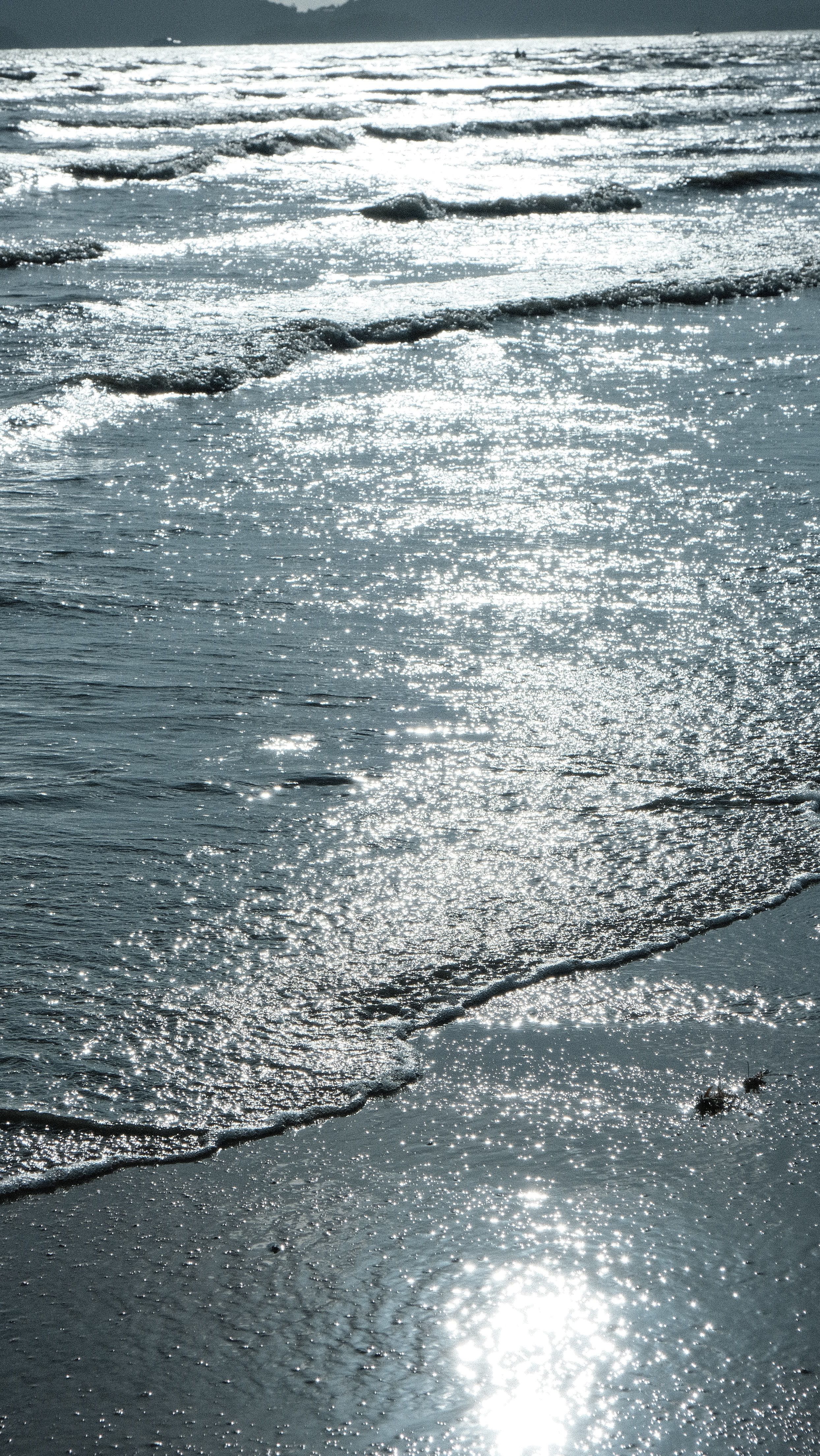 Sunlit Water on Shore · Free Stock Photo