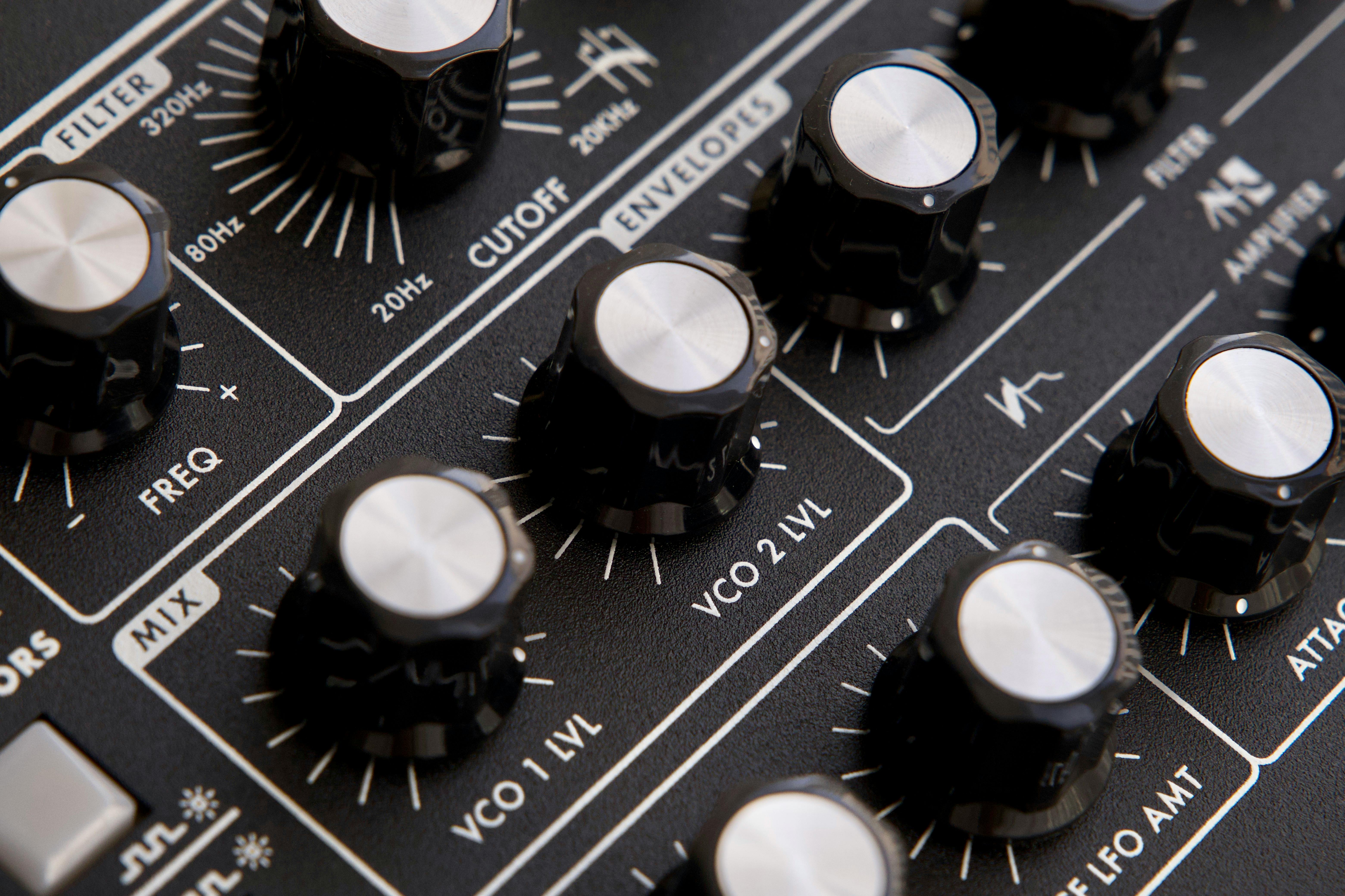 Knobs of Analog Bass Synthesizer · Free Stock Photo