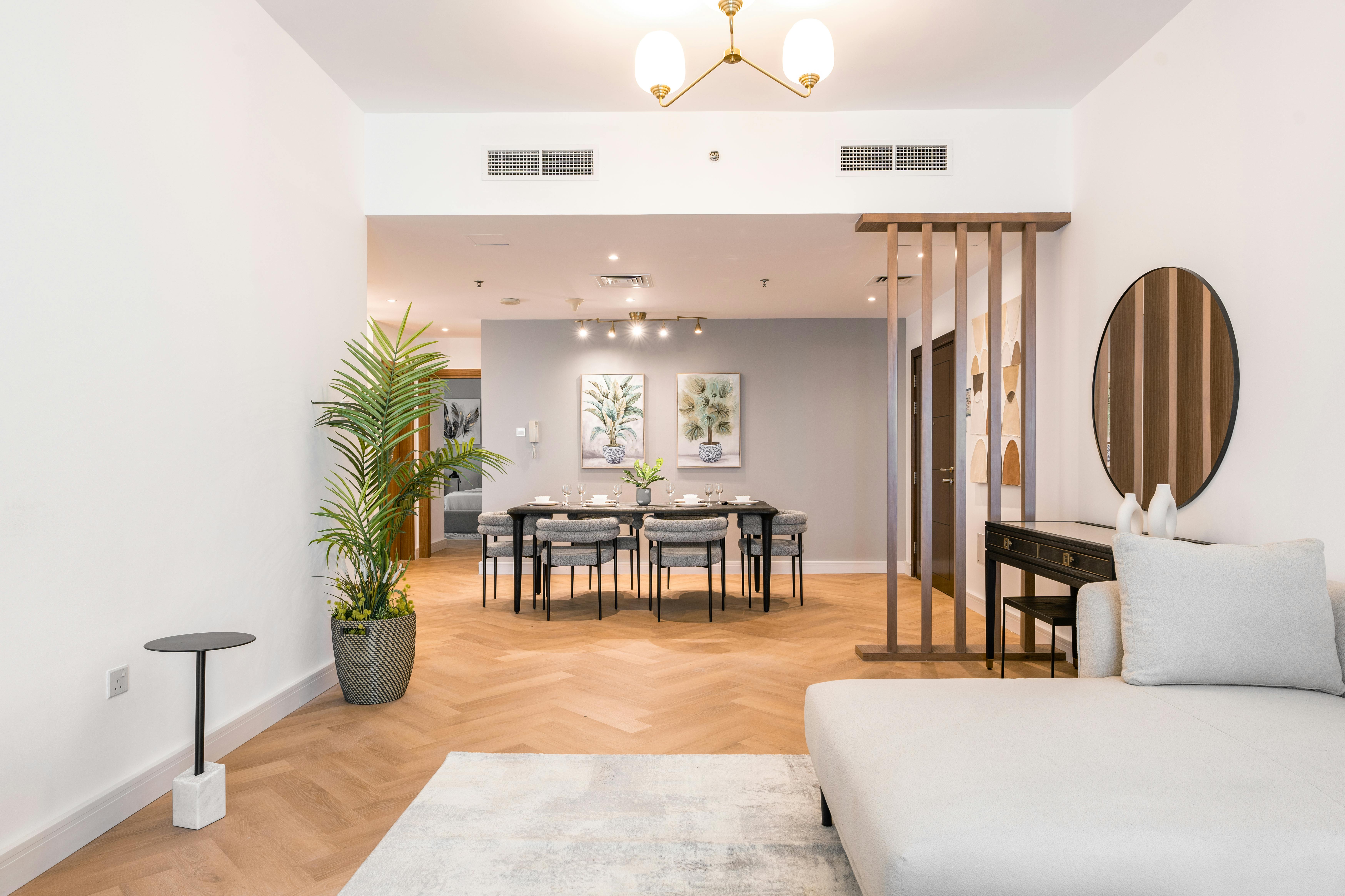 Dining Room Table in Front of the Apartment Door · Free Stock Photo