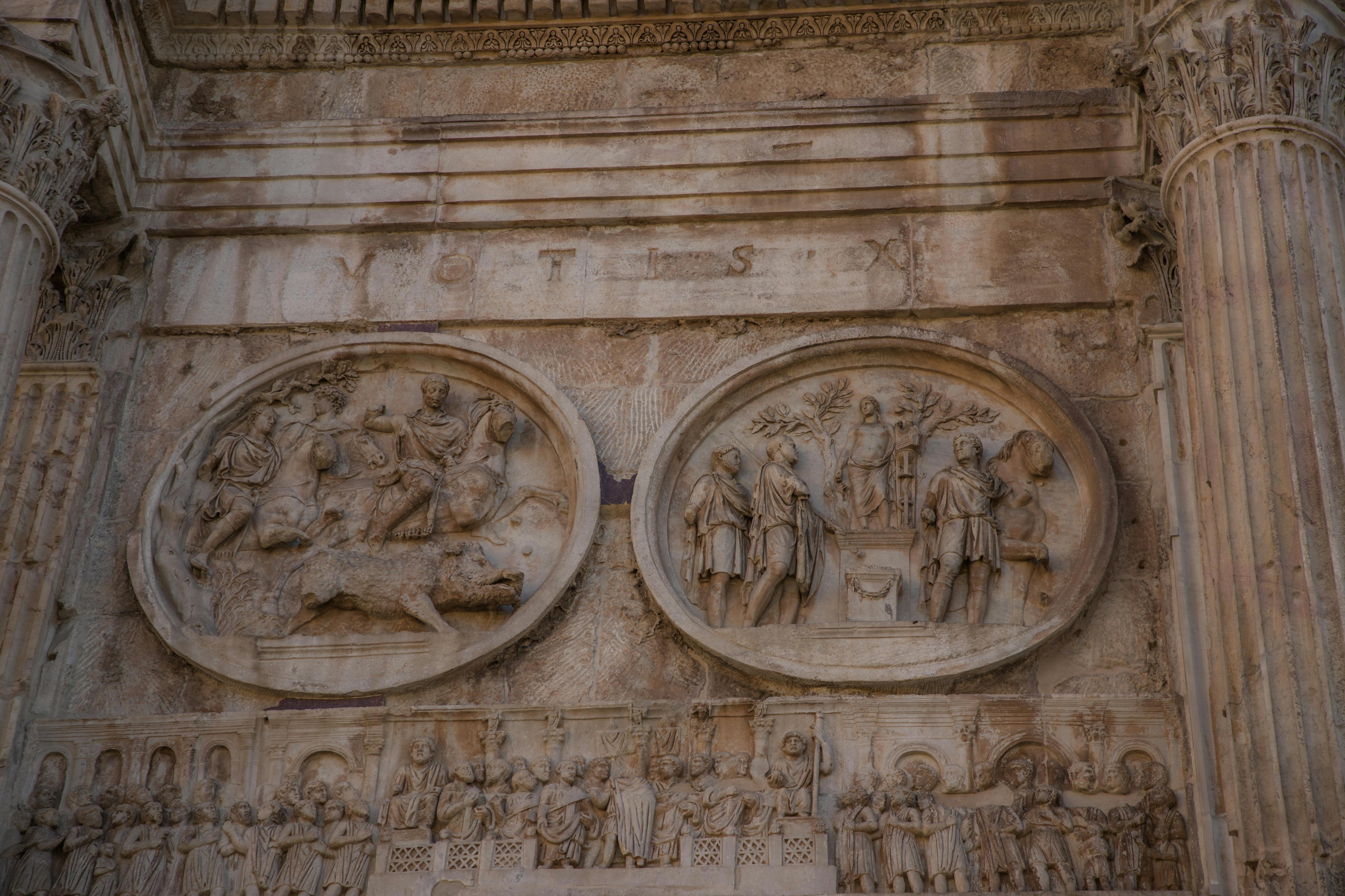 Reliefs on the Arch of Constantine · Free Stock Photo