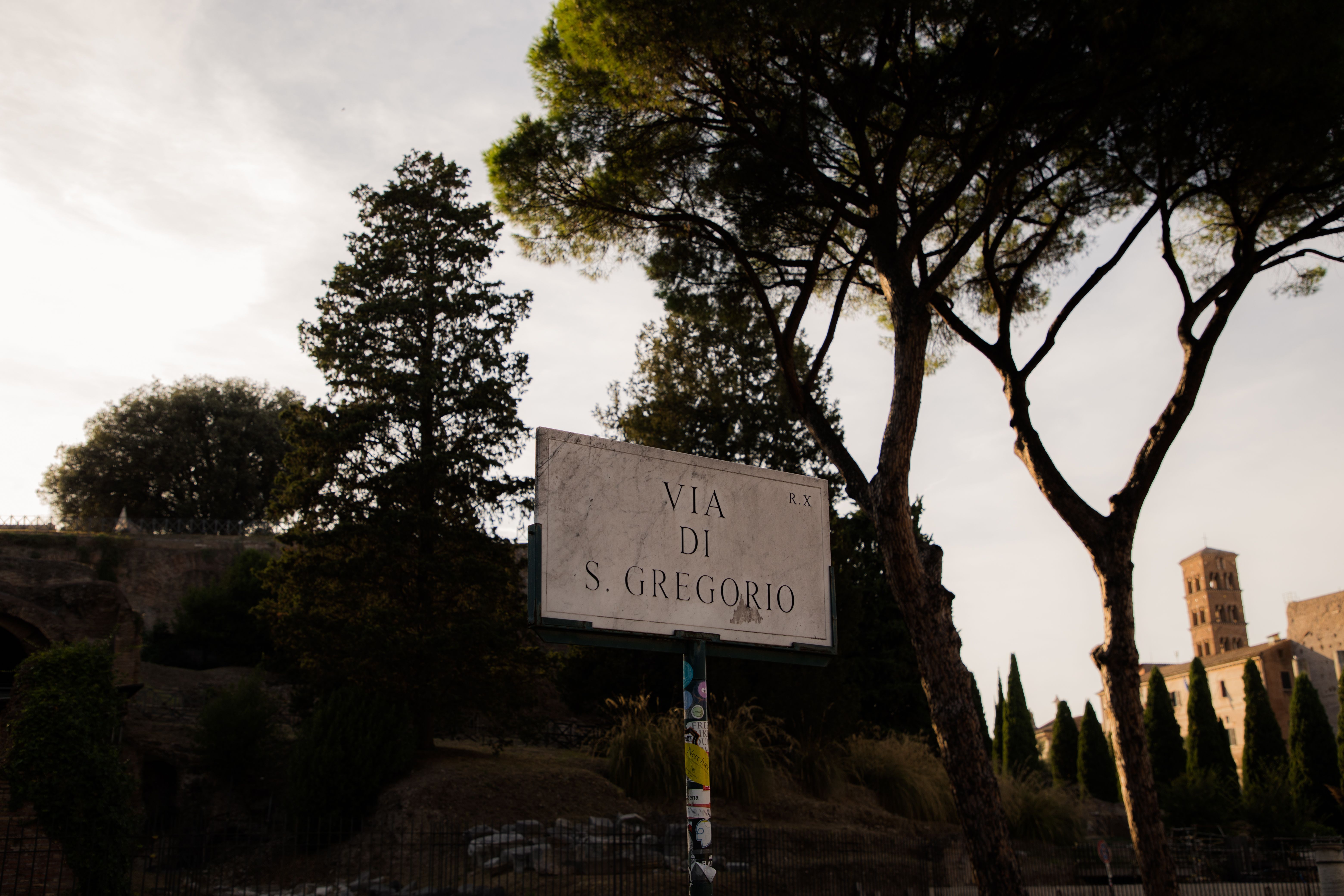 Via Di San Gregorio Sign · Free Stock Photo