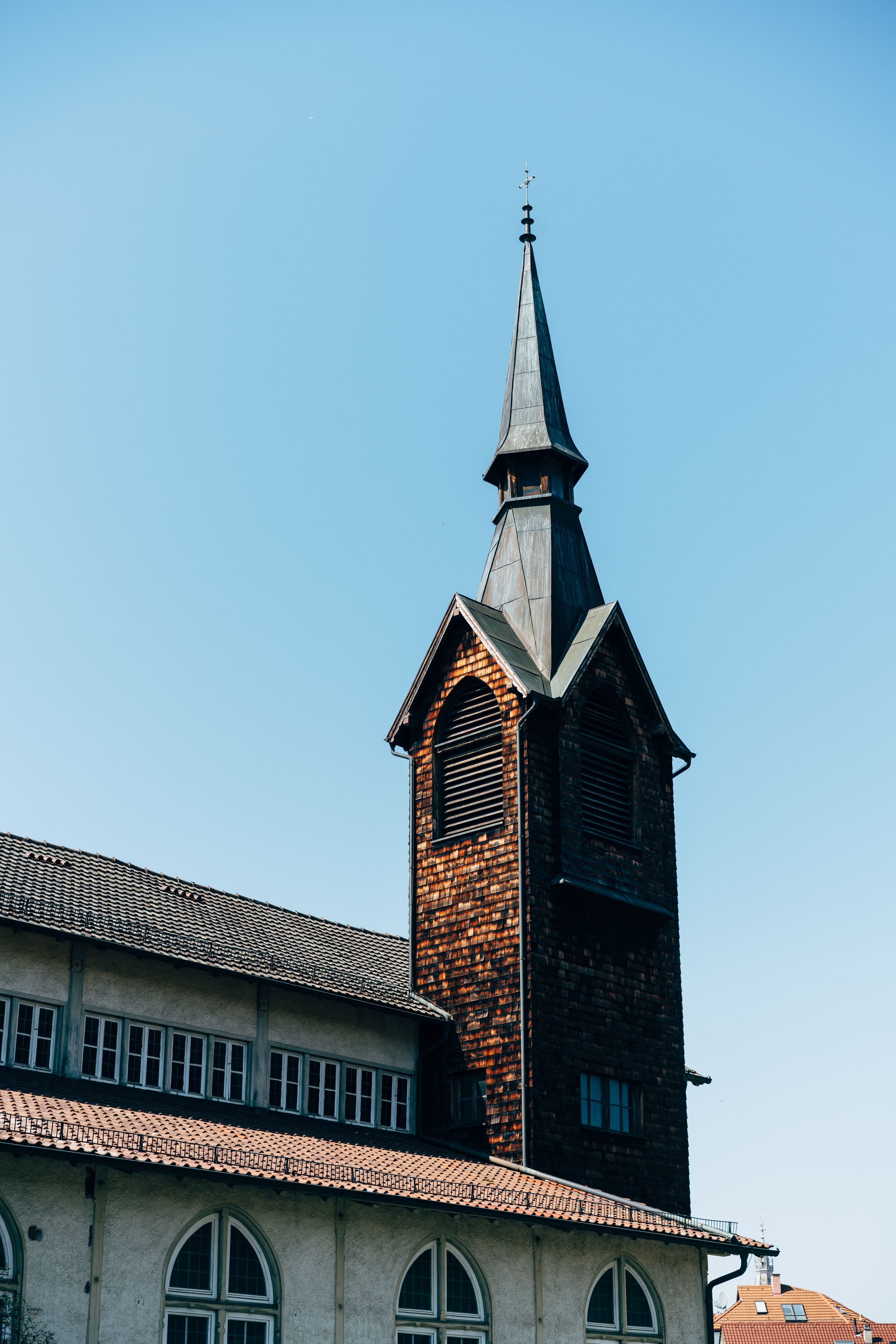 Medieval Church Tower in Town · Free Stock Photo