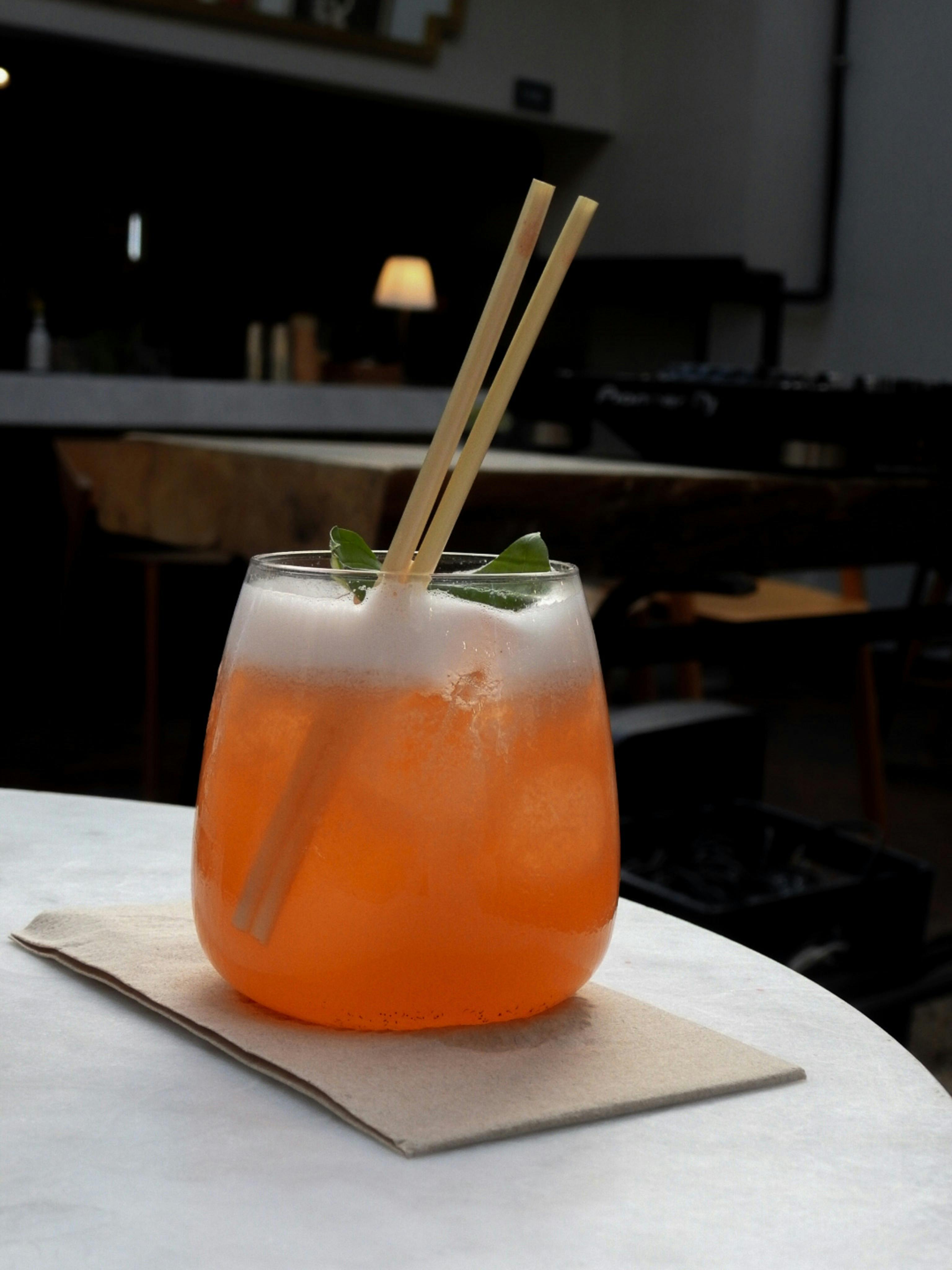 Cold Drink in a Glass with Straws · Free Stock Photo