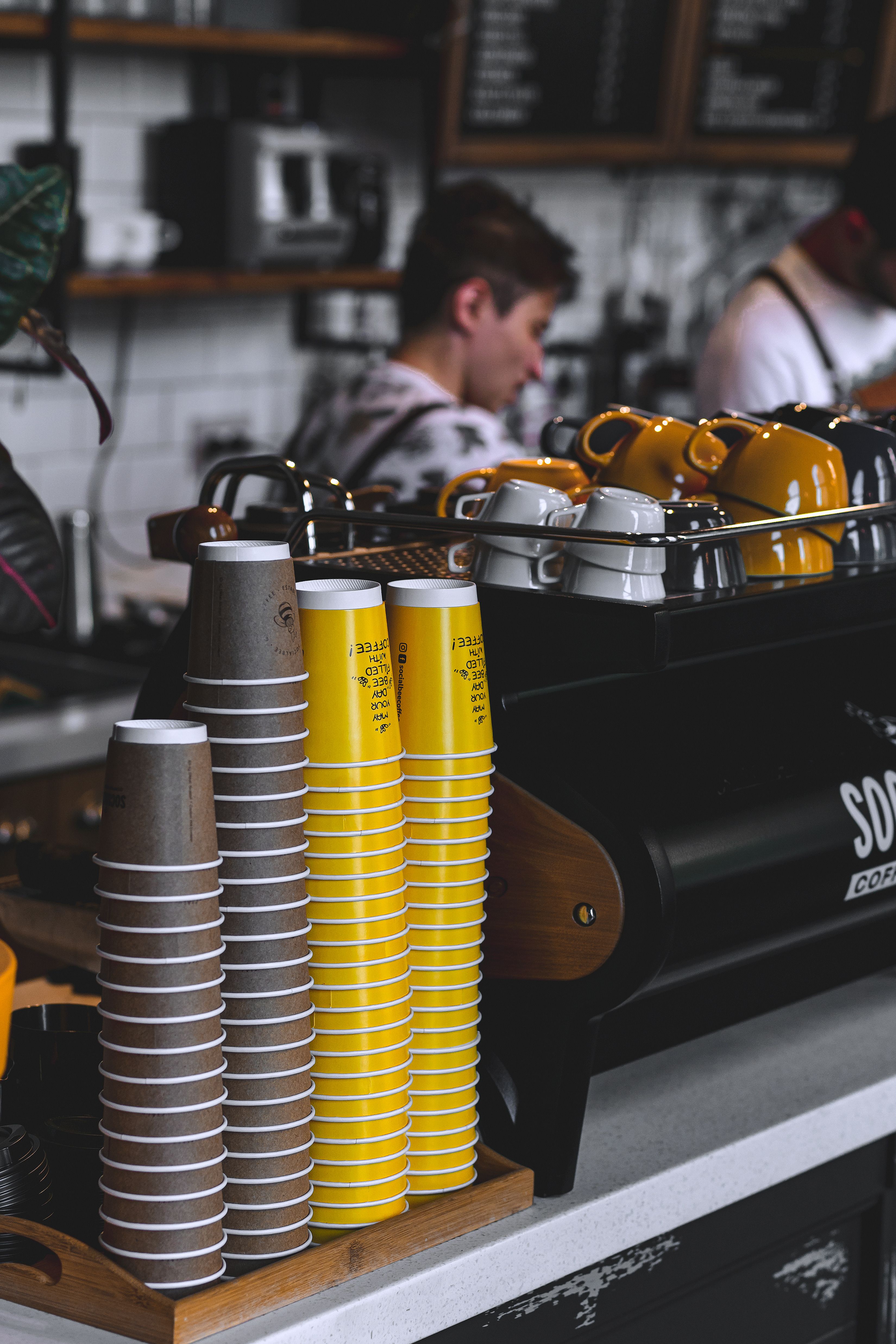 Cups and Cocktail Shakers on Bar Counter · Free Stock Photo
