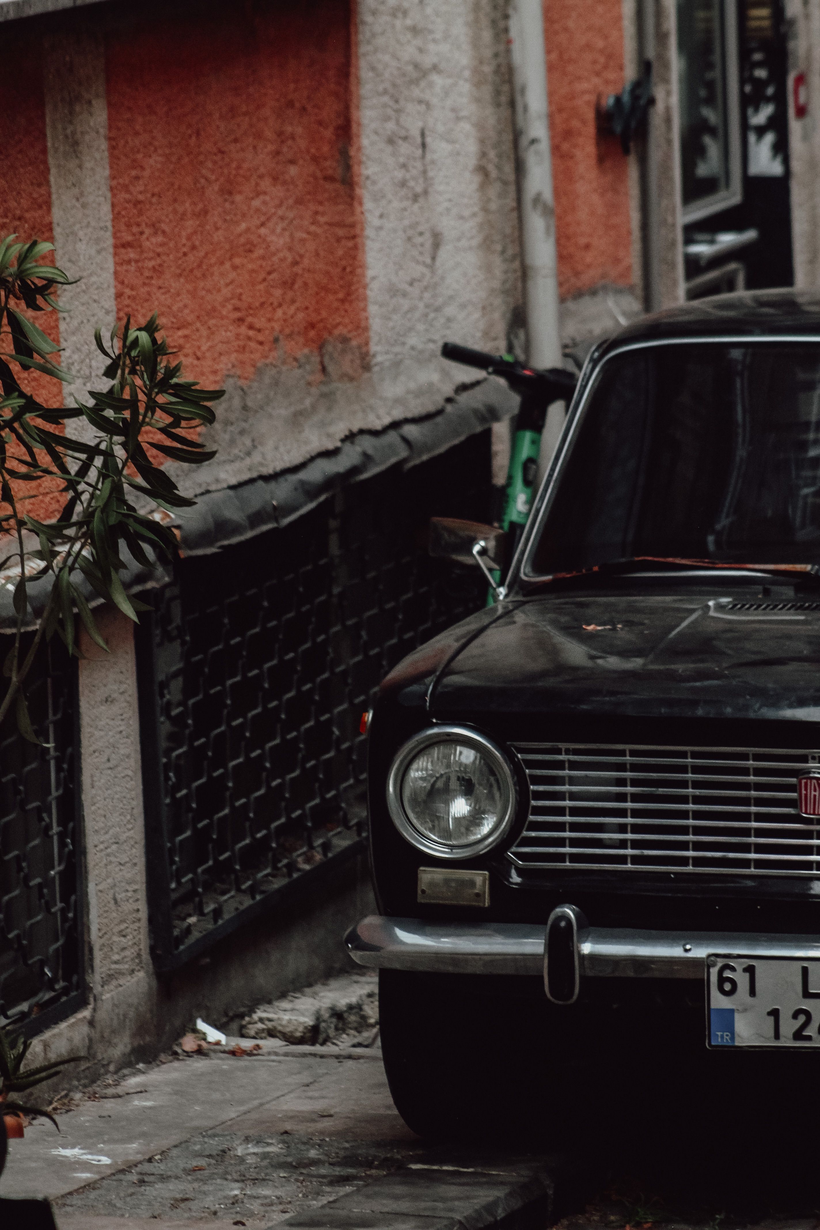Black Lada 2101 Parked on Sidewalk · Free Stock Photo